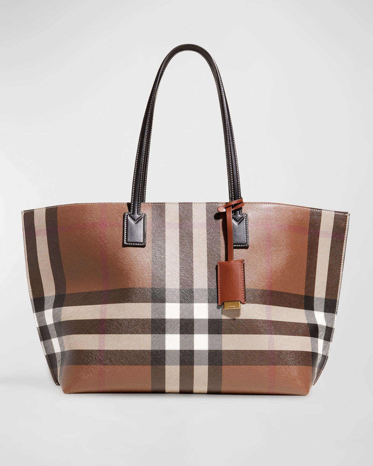 Burberry Freya E-Canvas Check Tote Bag | Neiman Marcus