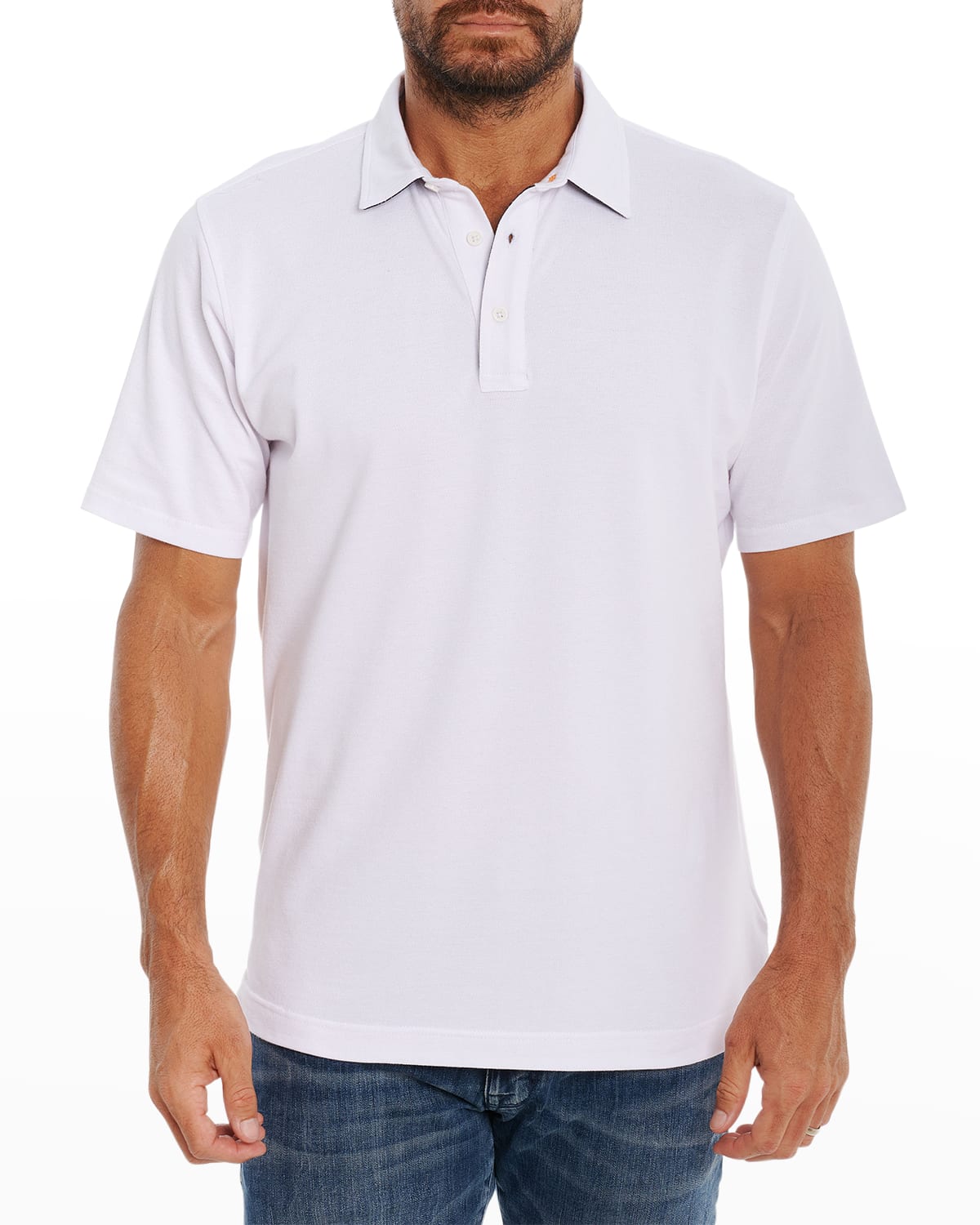 Robert Graham Men's Archie Polo Shirt Contrast Detail | Neiman Marcus