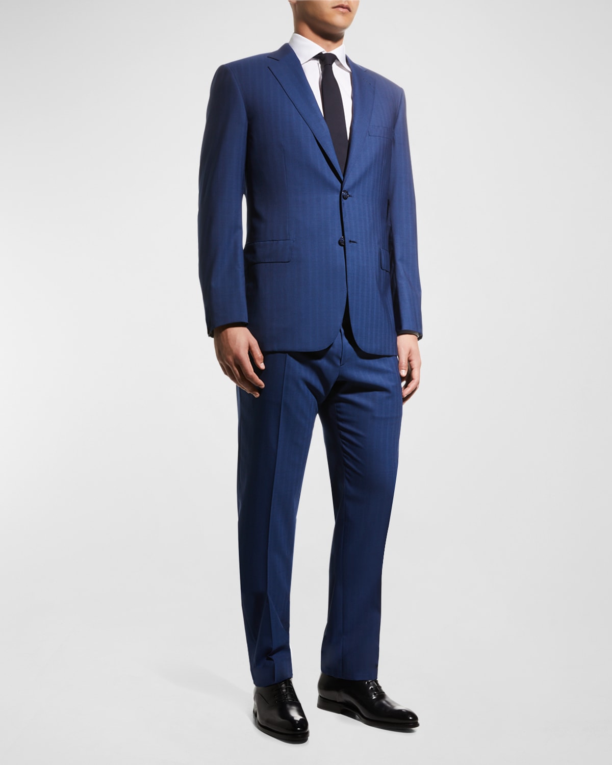 ZEGNA Men's Tonal Check Wool Suit | Neiman Marcus