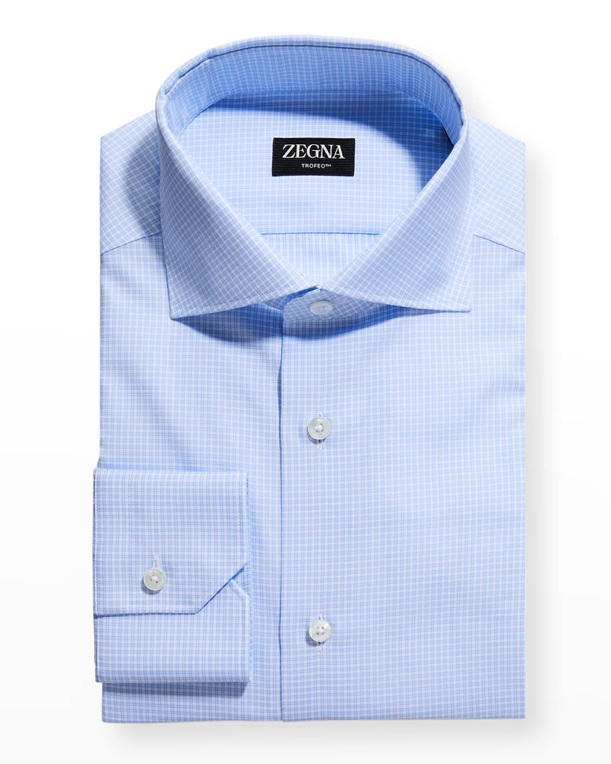 Stefano Ricci Men's Graph Check Cotton Dress Shirt | Neiman Marcus