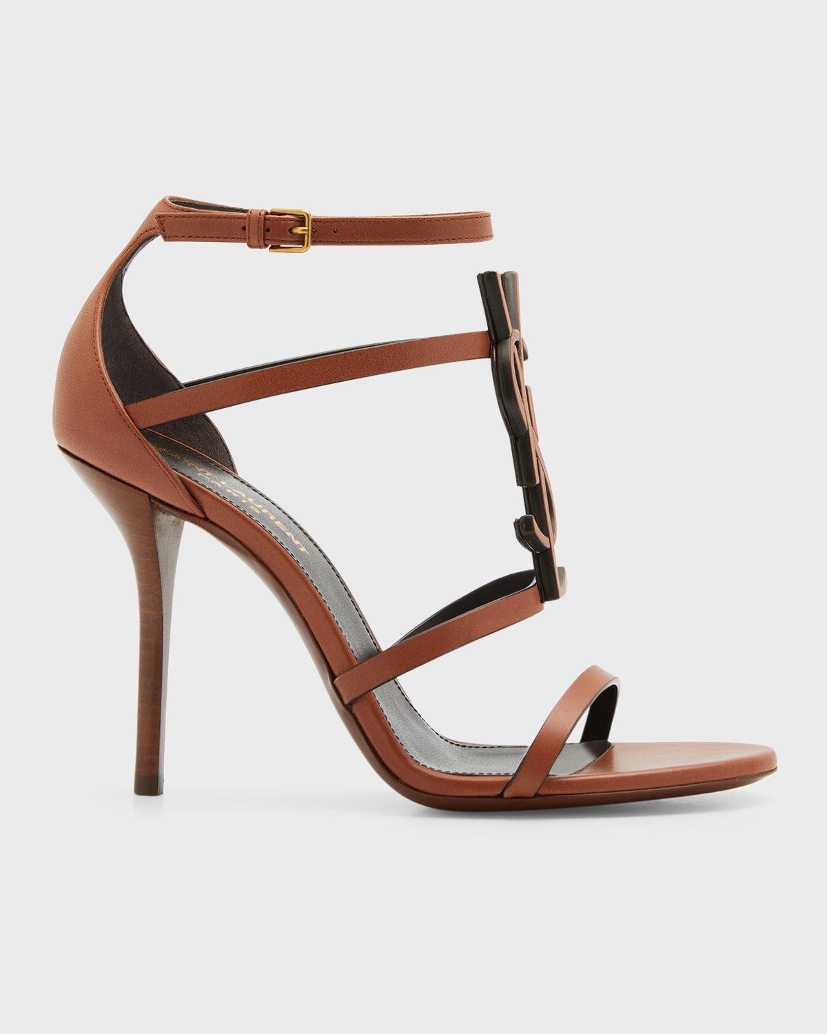 Saint Laurent Cassandra YSL Medallion Stiletto Sandals | Neiman Marcus