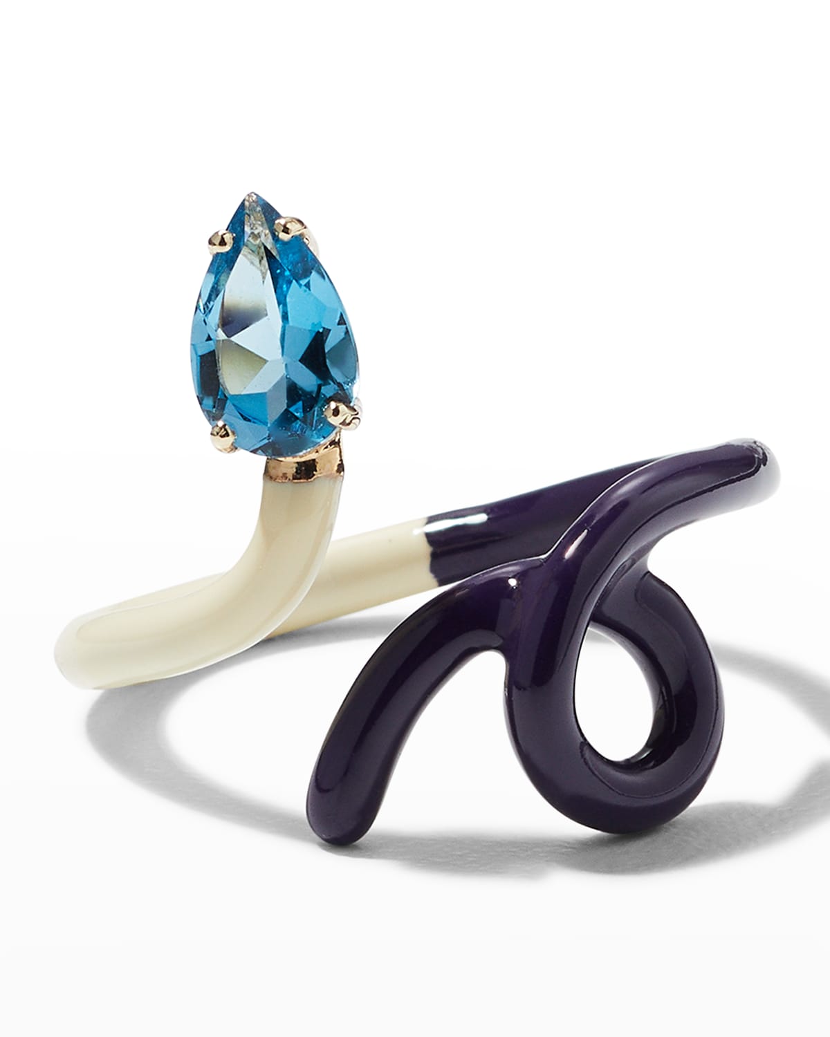 Bea Bongiasca Rock Crystal Vine Ring with Two-Tone Enamel | Neiman Marcus