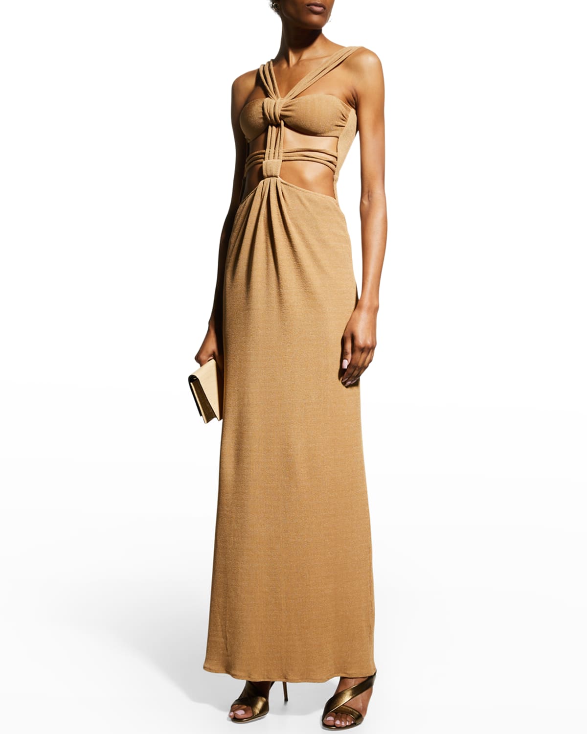PatBO Rio Cutout Maxi Chiffon Dress | Neiman Marcus