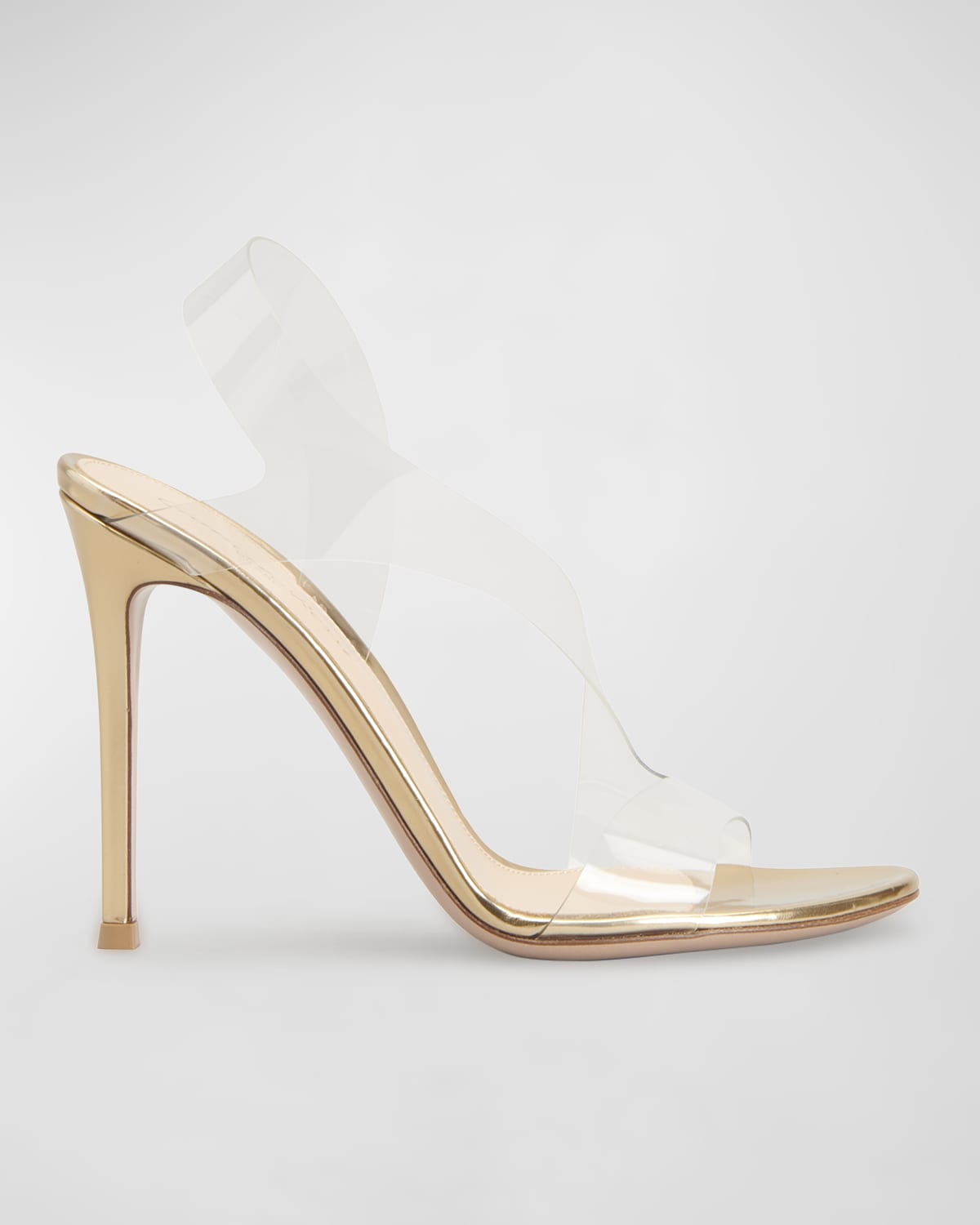 Gianvito Rossi Metallic Plexi Gem Slingback Sandals | Neiman Marcus
