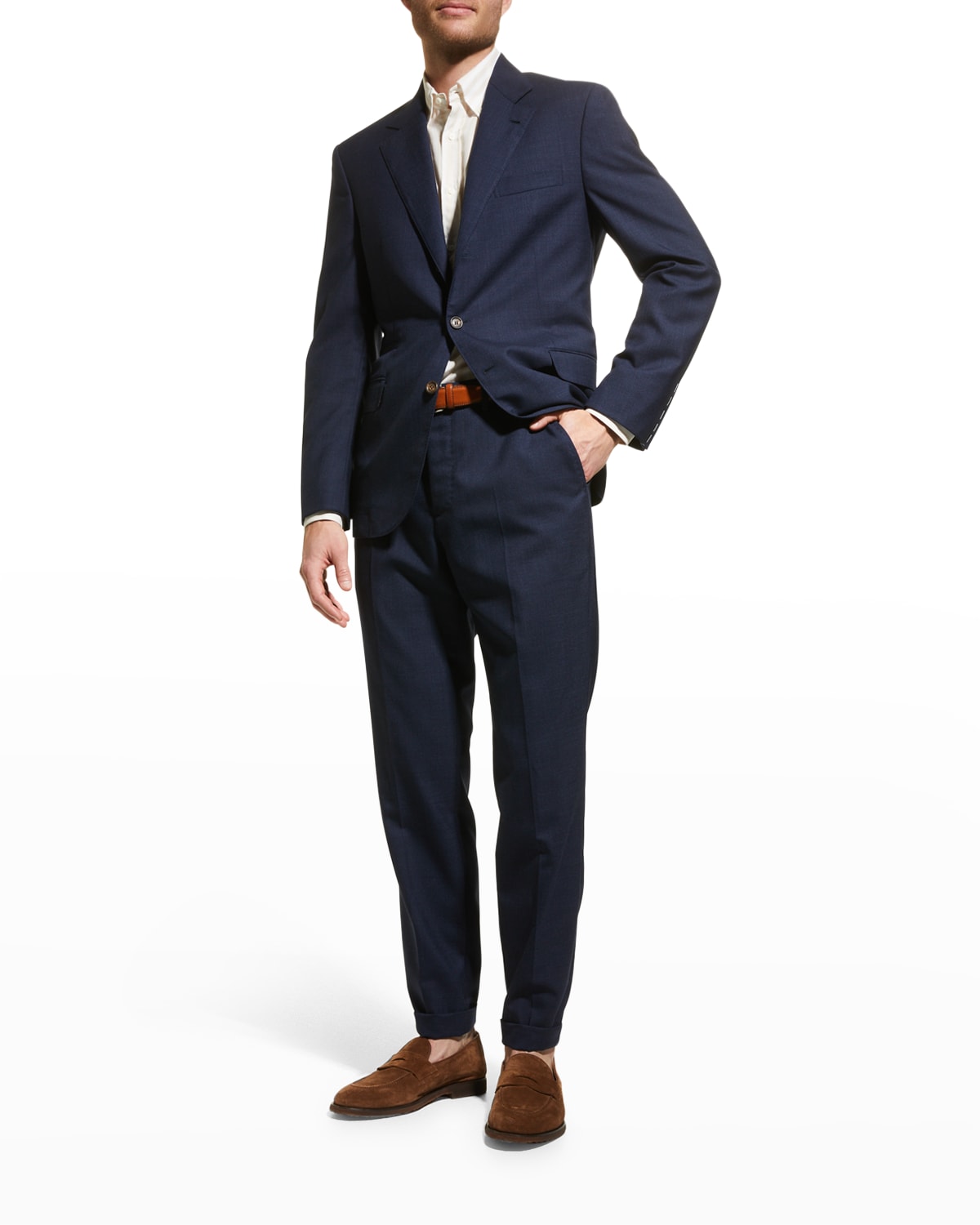 Stefano Ricci Men's Two-Piece Solid Wool Suit | Neiman Marcus