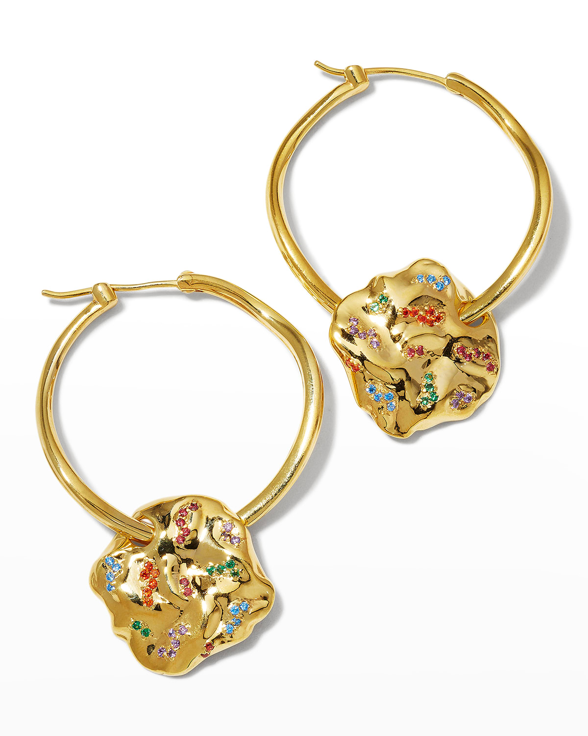 Joanna Laura Constantine Feminine Waves Pave Hoop Earrings with Enamel ...