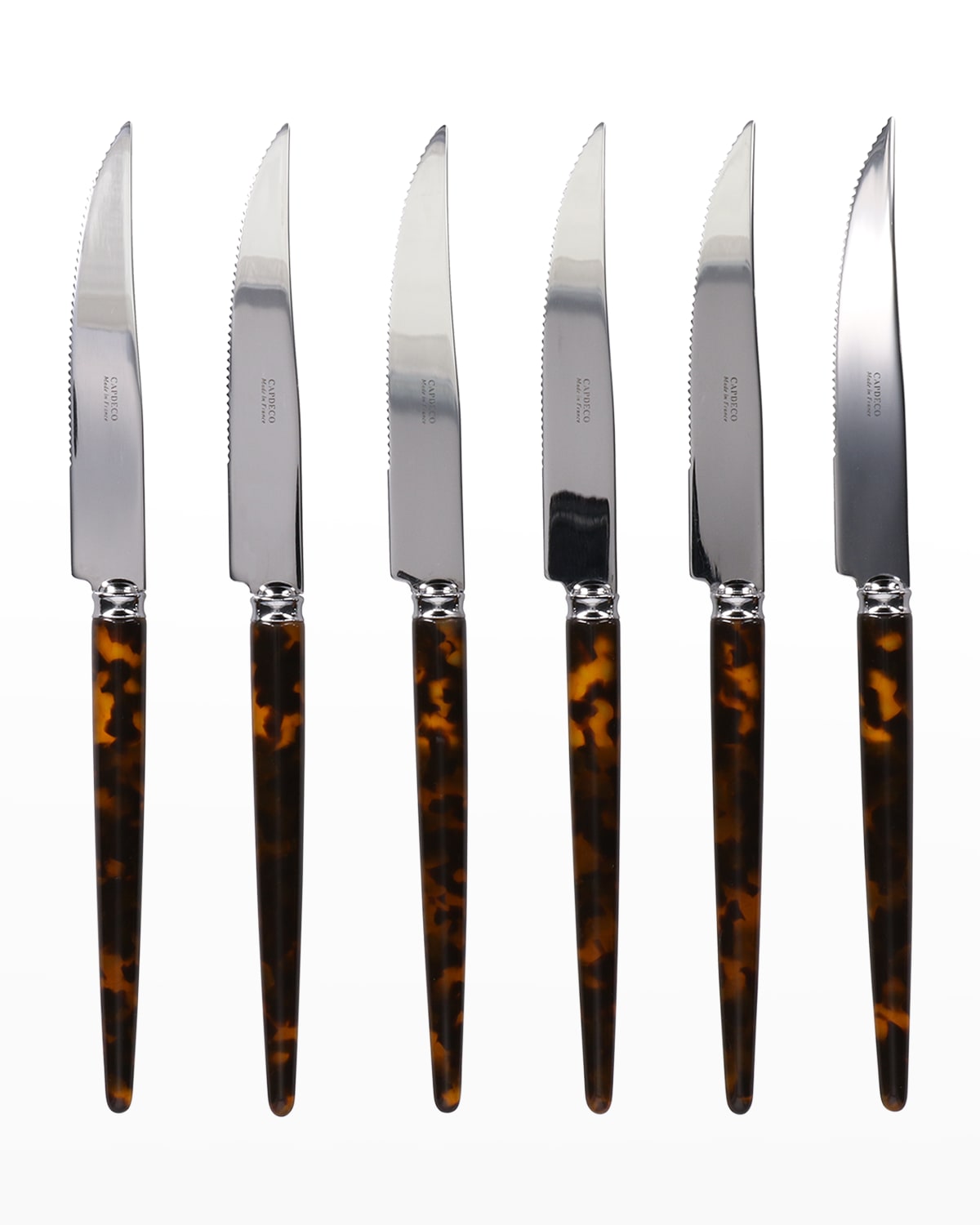 Capdeco Conty 6-Piece Steak Knives, Tortoise | Neiman Marcus
