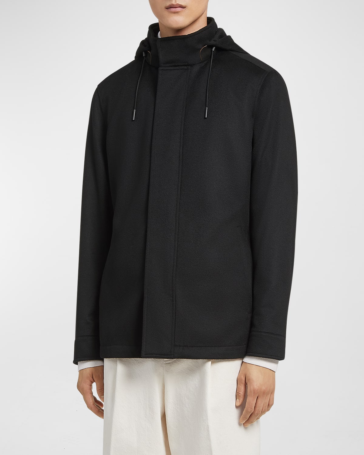 ZEGNA Men's Cashmere-Linen Blouson Jacket | Neiman Marcus