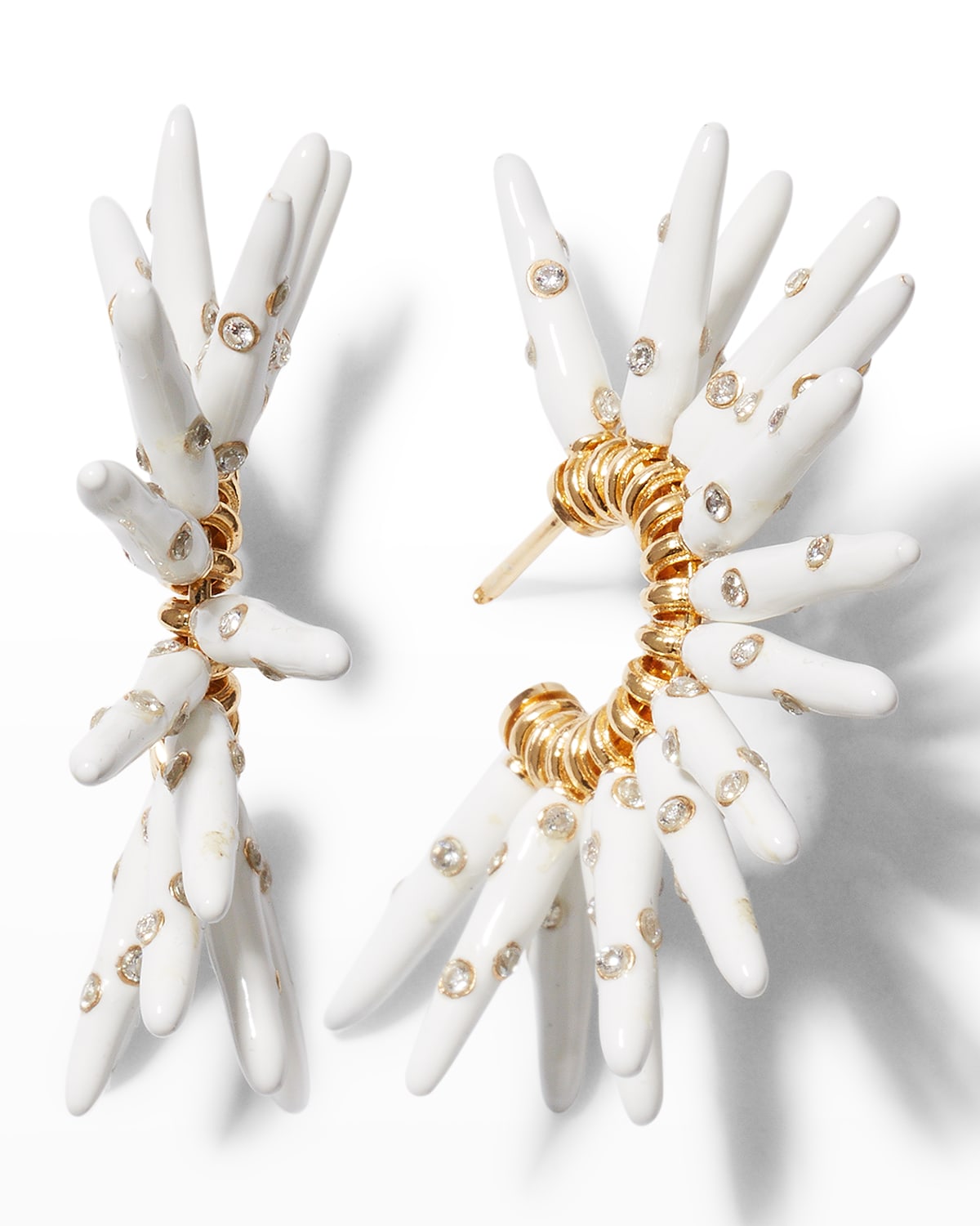 Bottega Veneta Leather Twist Hoop Earrings | Neiman Marcus