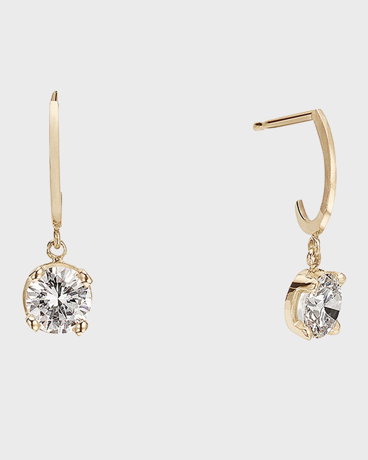 LANA 14K Yellow Gold Skinny Tag Huggie Earrings | Neiman Marcus