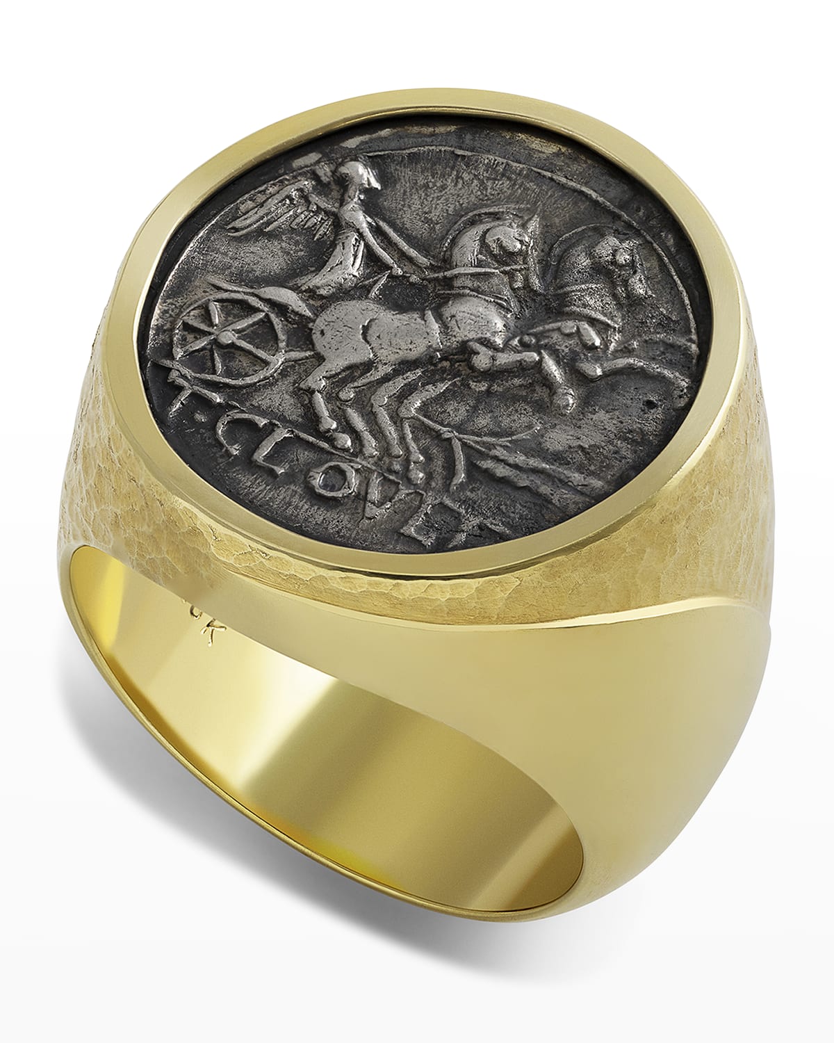 Jorge Adeler Men's 18K Yellow Gold Victoria Coin Ring | Neiman Marcus