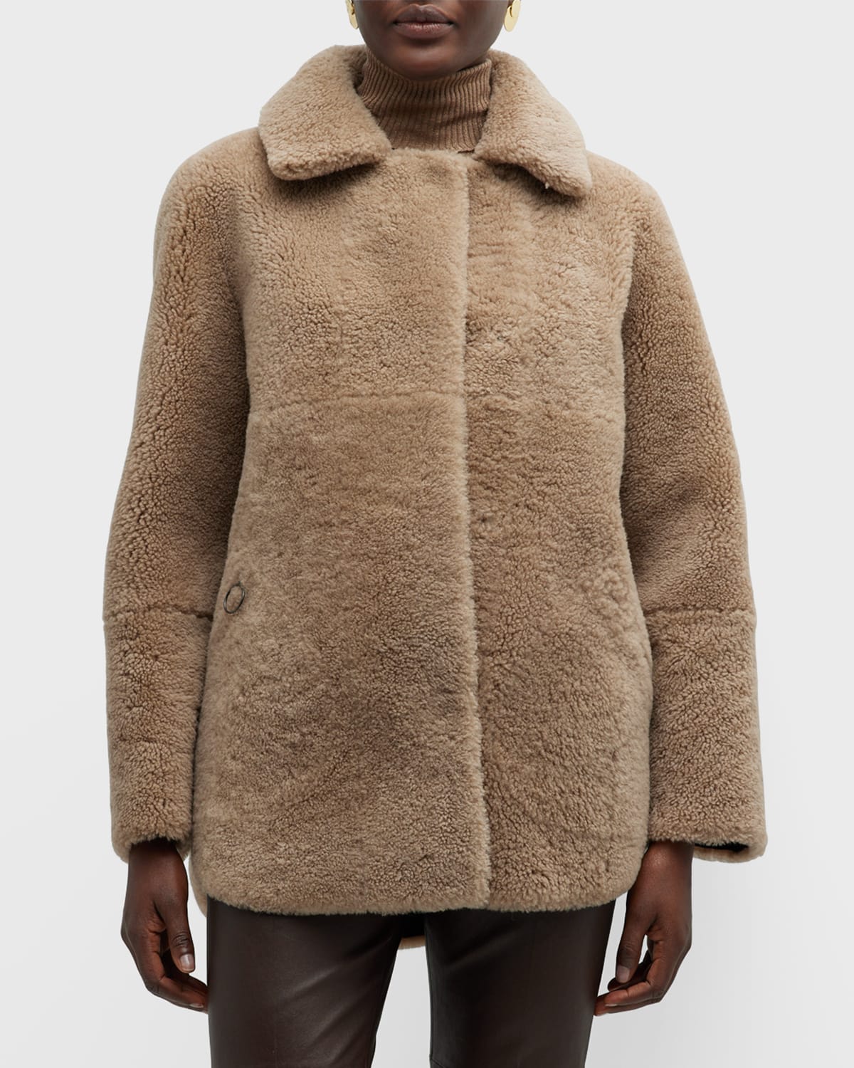 Brunello Cucinelli Suede to Shearling Reversible Short Jacket | Neiman ...