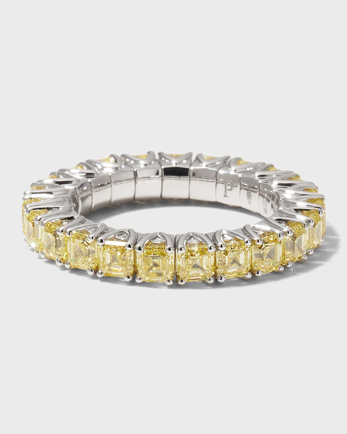 Rahaminov Diamonds 18K Yellow Gold Emerald-Cut Diamond Decagon Ring ...