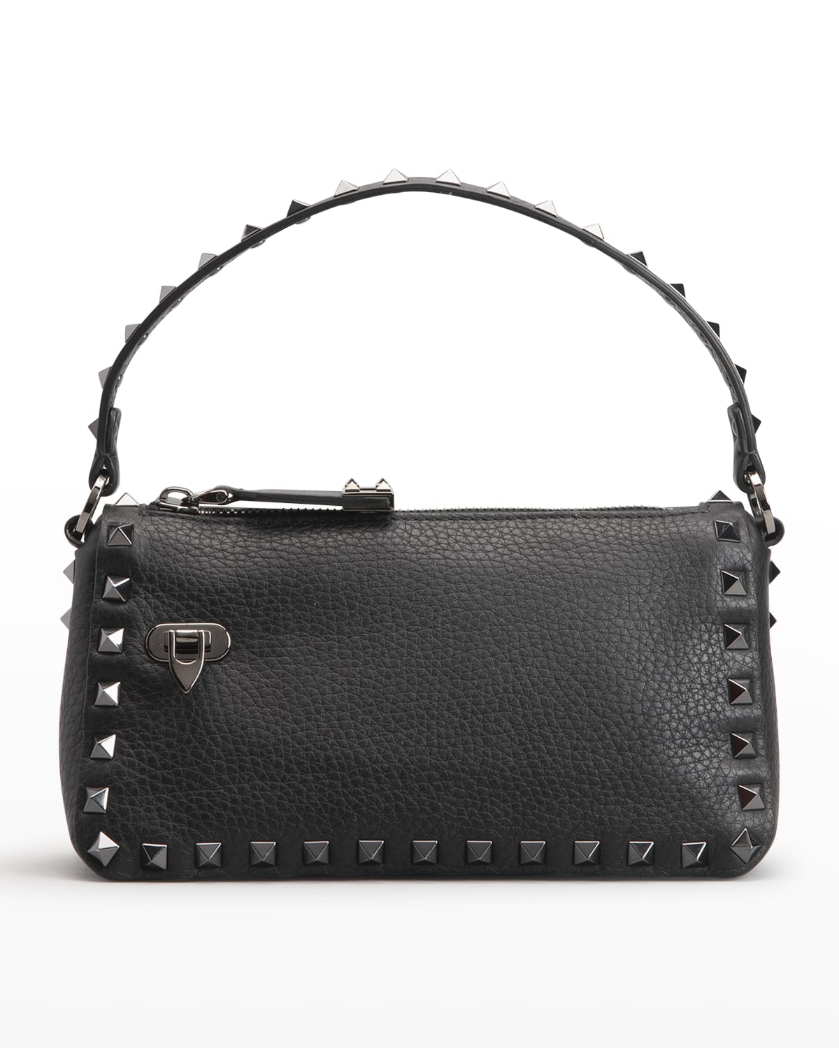Valentino Garavani Rockstud Small Flat Leather Shoulder Bag | Neiman Marcus