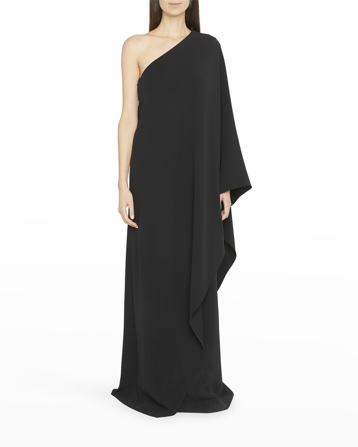 Aliette Draped Silk Cape Gown | Neiman Marcus