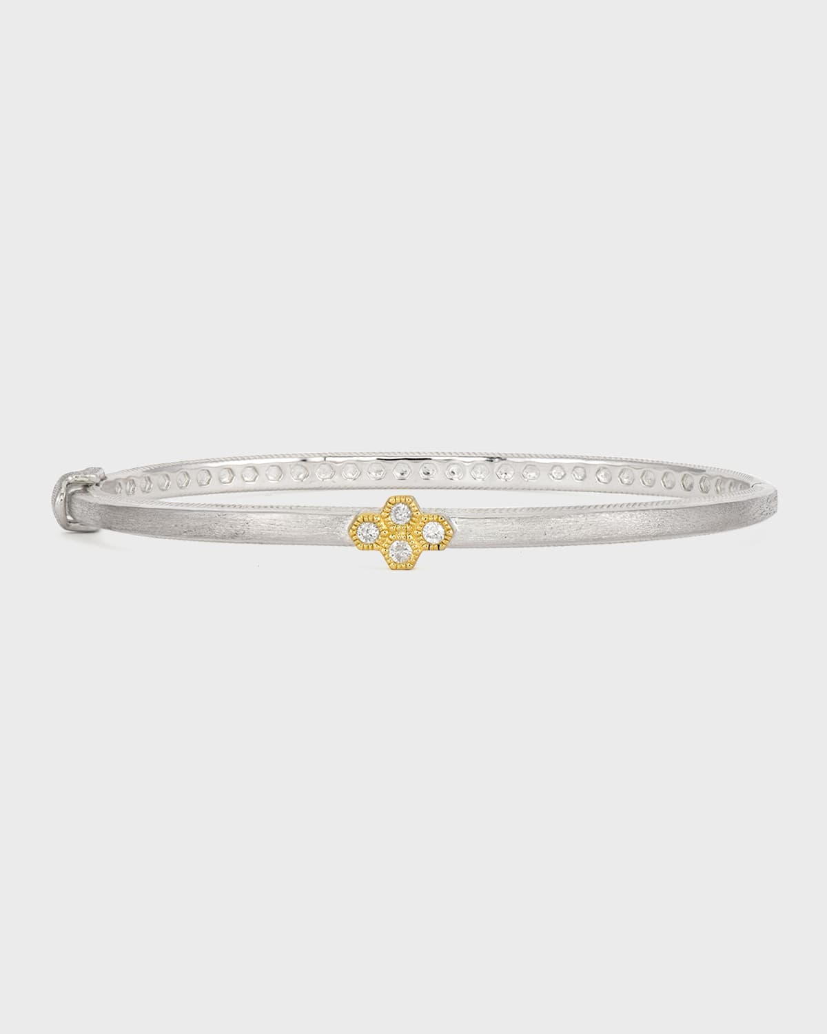Jude Frances Sterling Silver Provence 3-Stone Hex Bangle | Neiman Marcus