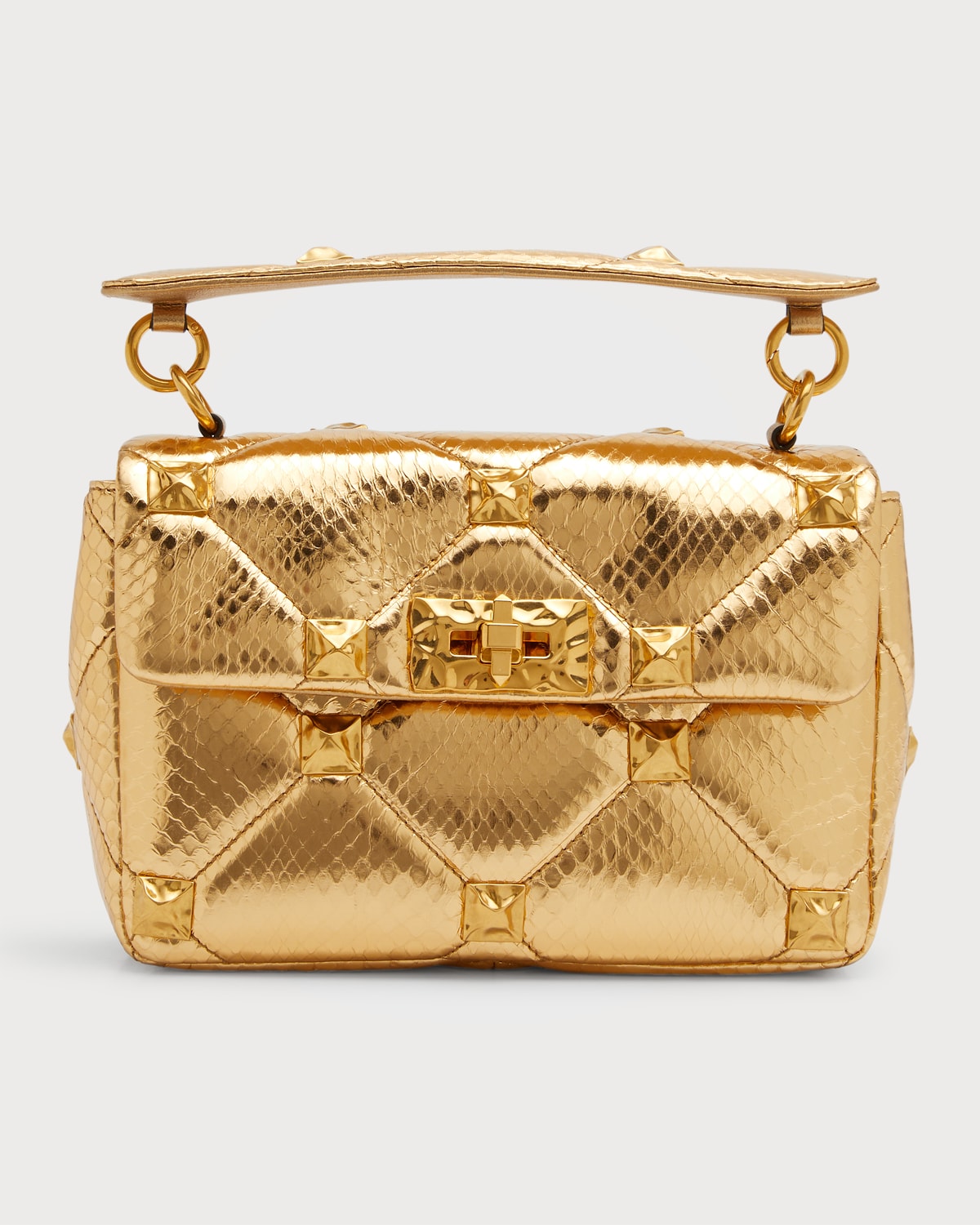 Valentino Garavani Roman Stud Medium Lambskin Shoulder Bag | Neiman Marcus