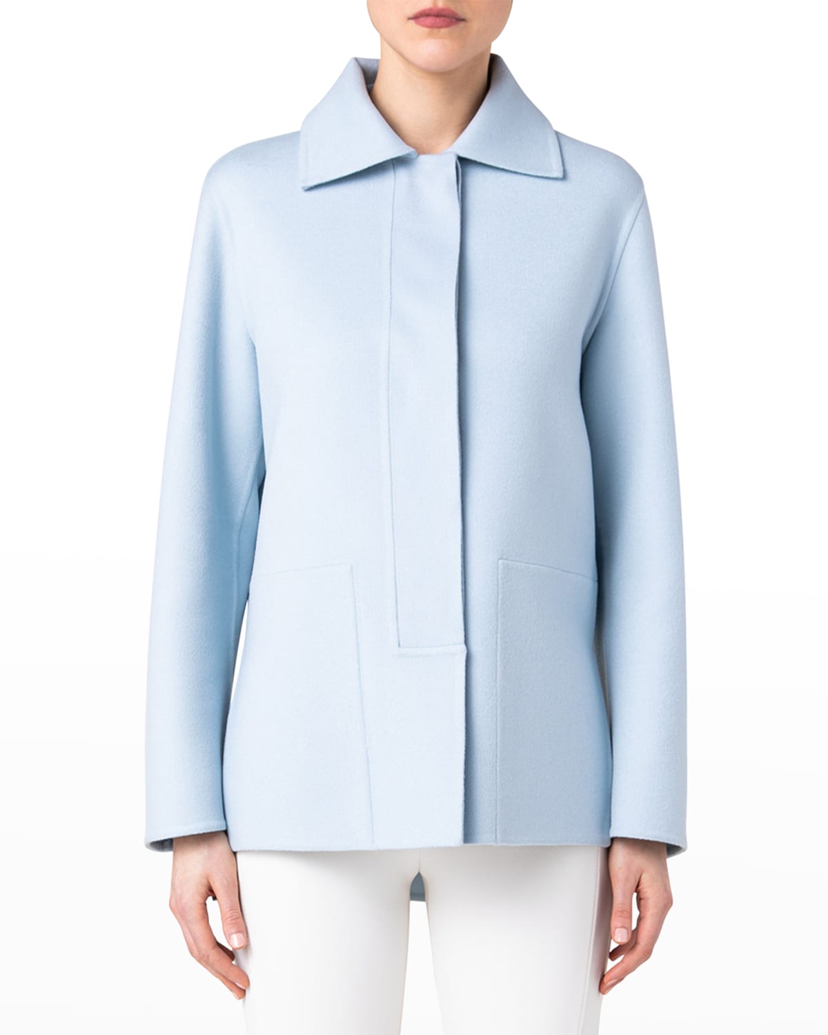 Akris Double-Face Cashmere Colorblock Jacket | Neiman Marcus