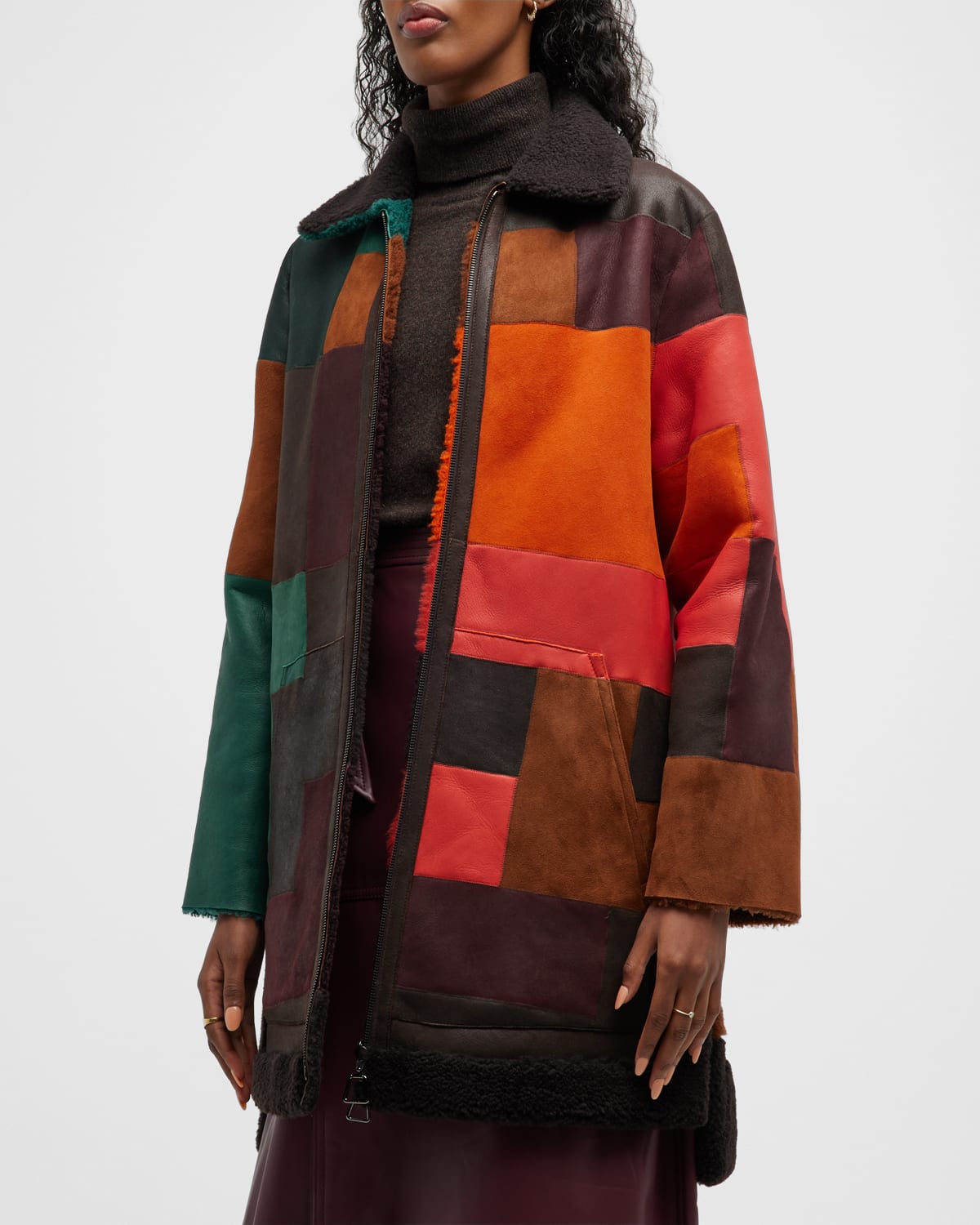 Akris Lisa Lamb Shearling Reversible Jacket | Neiman Marcus