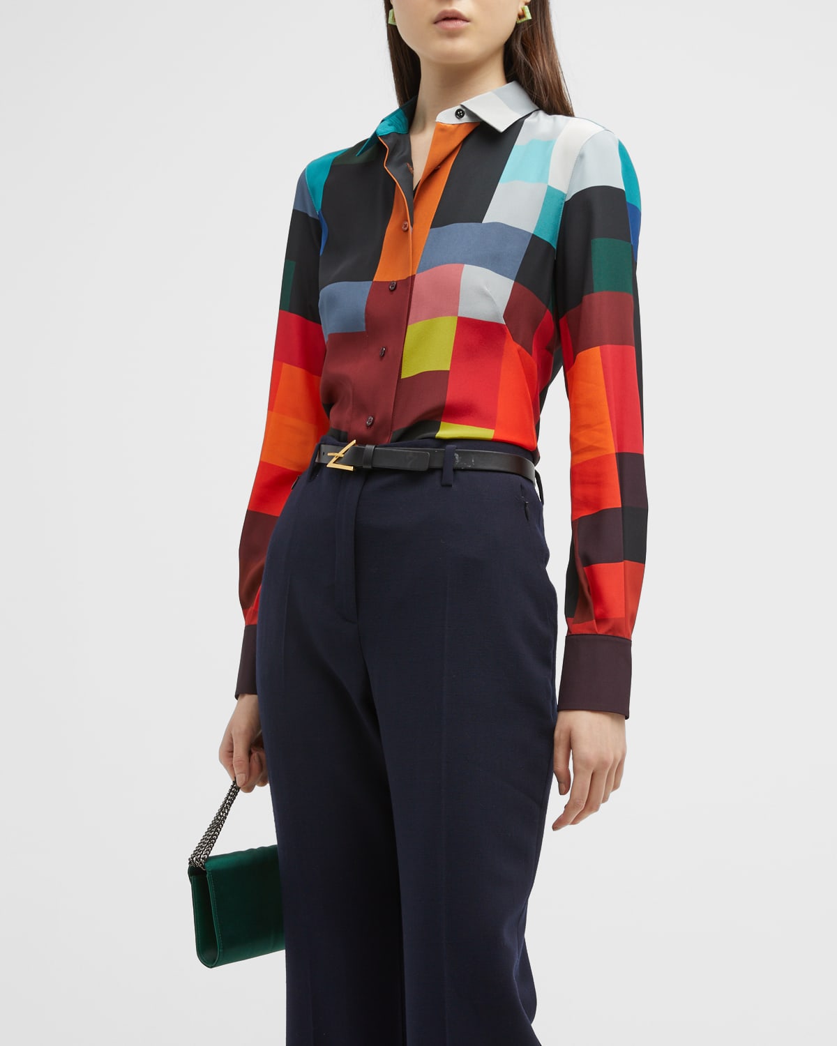 SER.O.YA Emi Sleeveless Button-Front Open-Back Top | Neiman Marcus