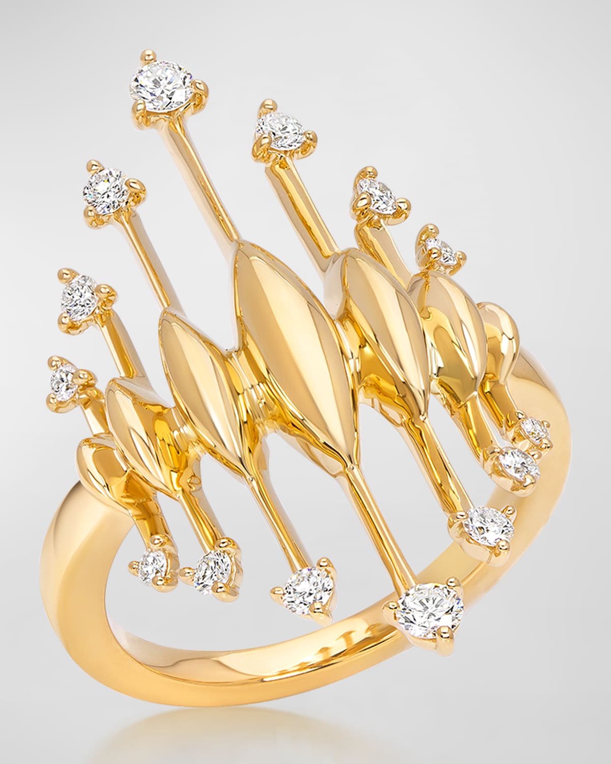 Hueb 18K Tribal Yellow Gold Ring with VS/GH Diamonds | Neiman Marcus