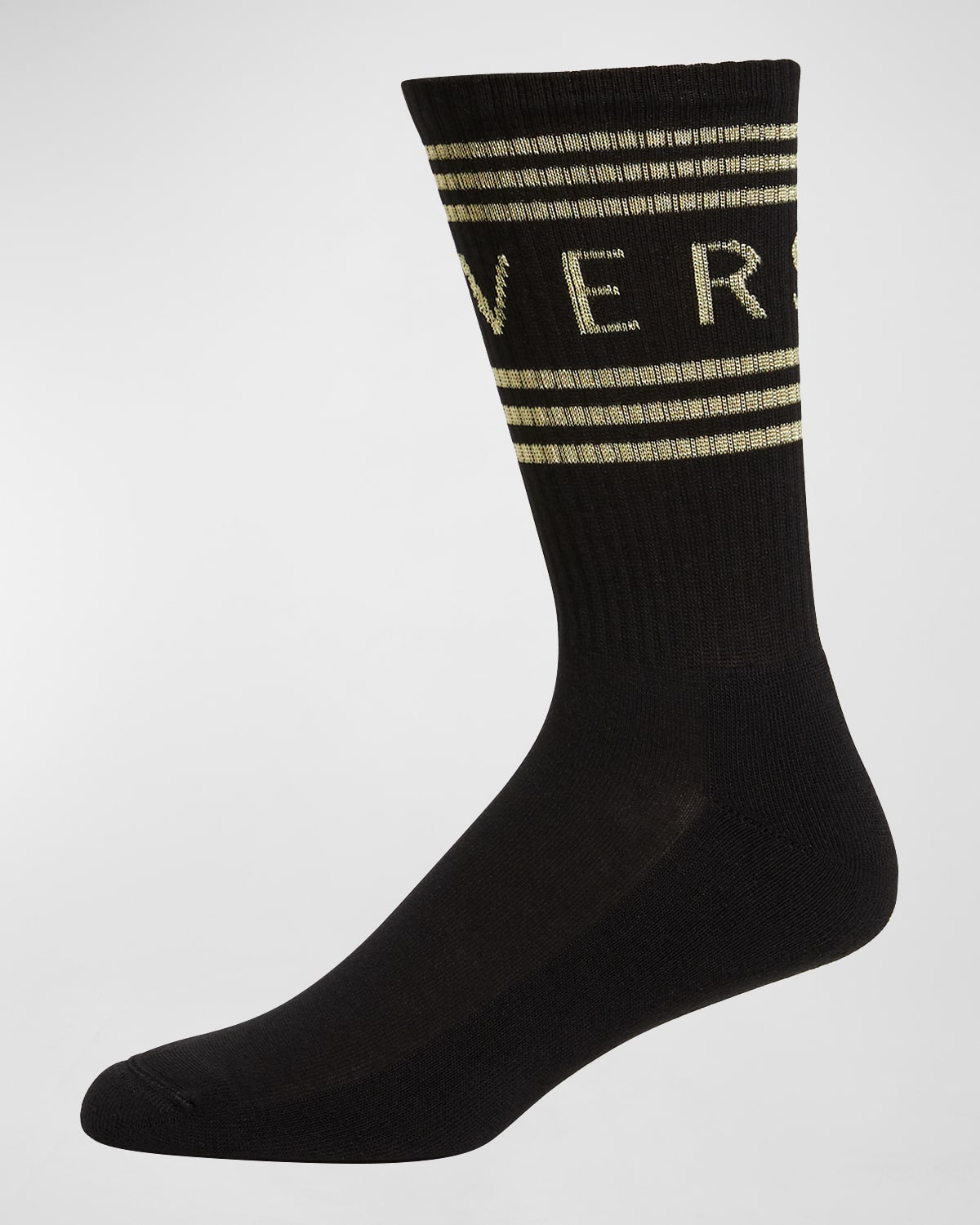 Versace Men's Cotton-Stretch Logo Athletic Crew Socks | Neiman Marcus