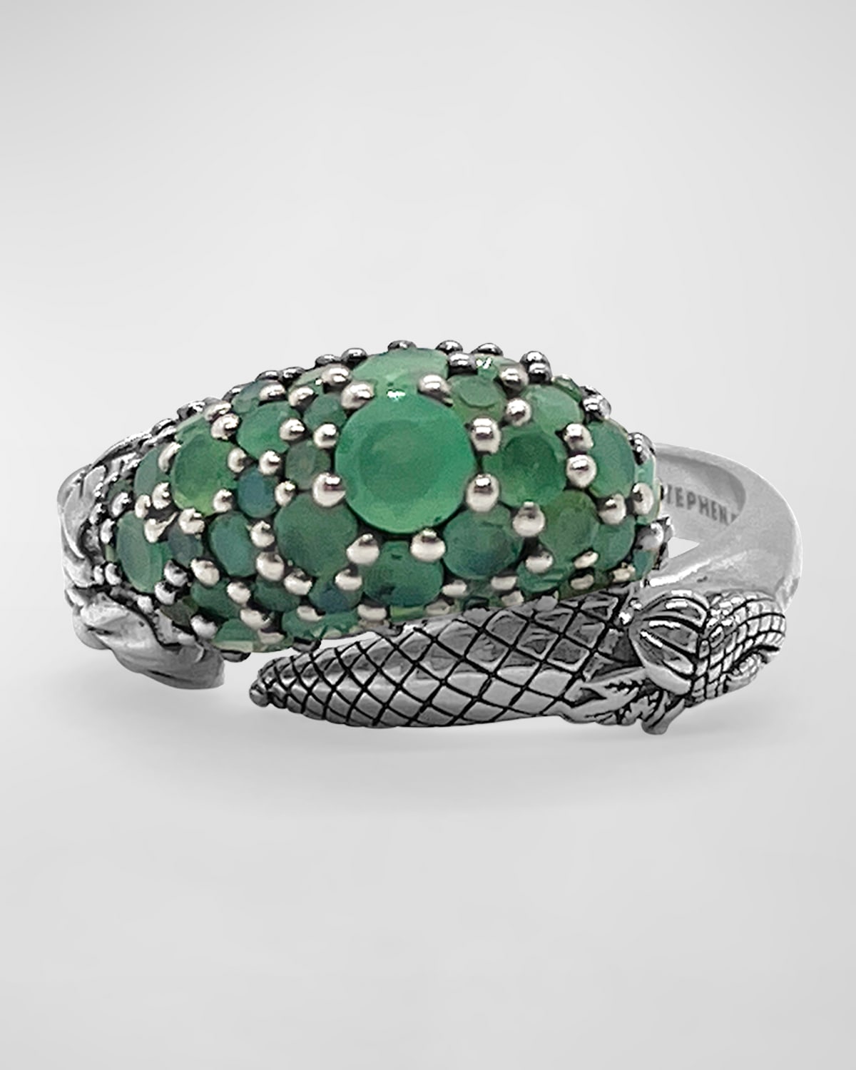 Stephen Dweck Faceted Green Open and Close Bangle | Neiman Marcus