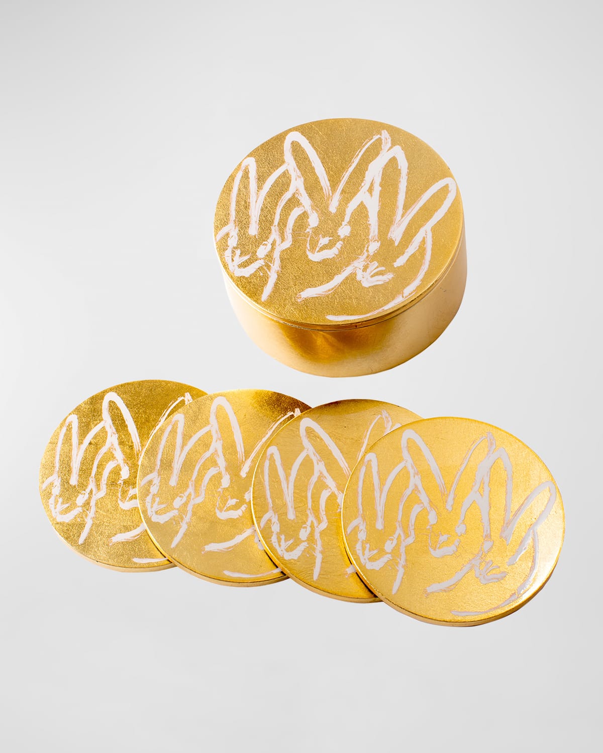 Hunt Slonem Blue Bunny Lacquer Coaster Box Set - 6 Coasters | Neiman Marcus