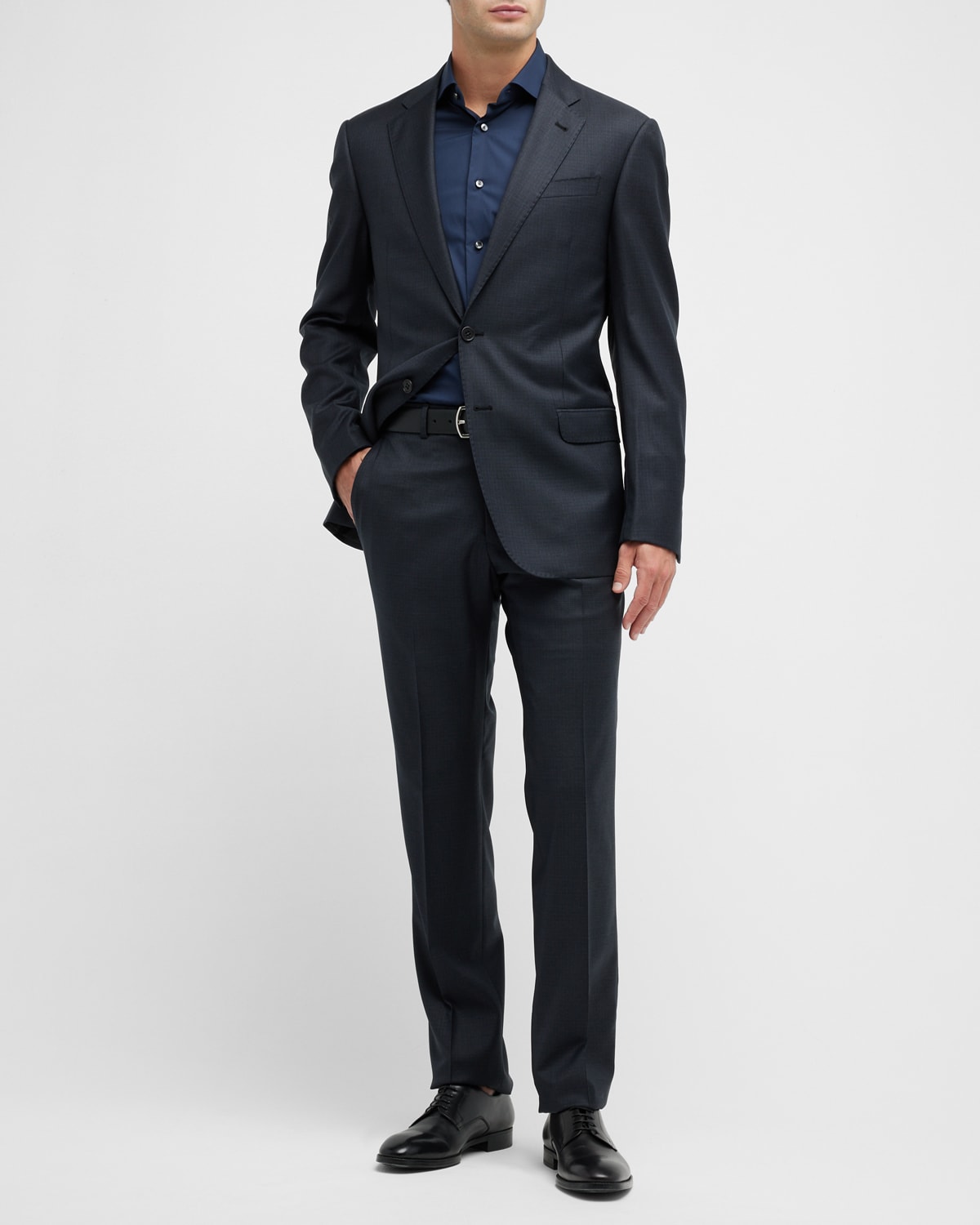 ZEGNA Men's Sharkskin Wool Suit | Neiman Marcus