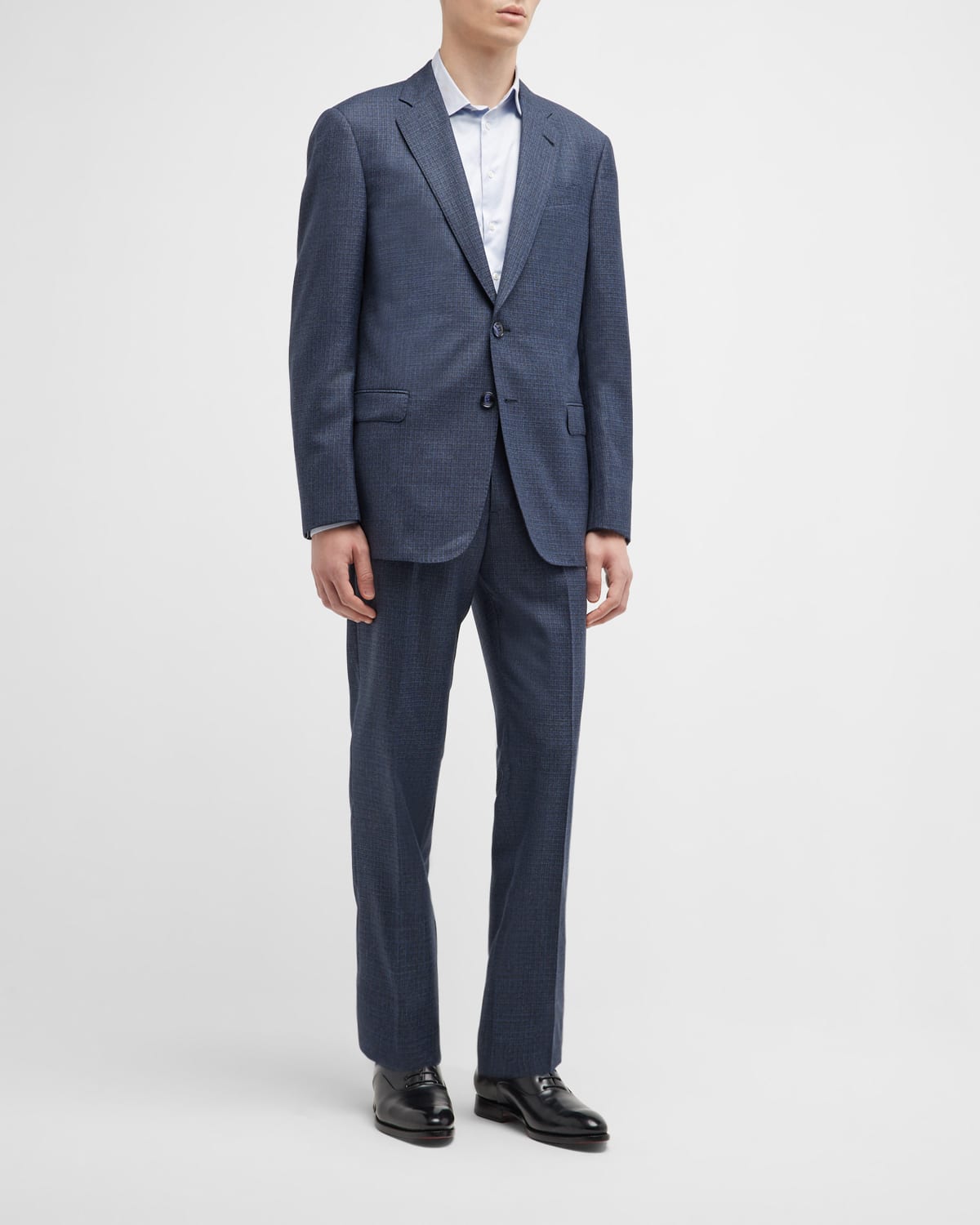 Emporio Armani Men's Micro-Pattern Wool-Blend Suit | Neiman Marcus