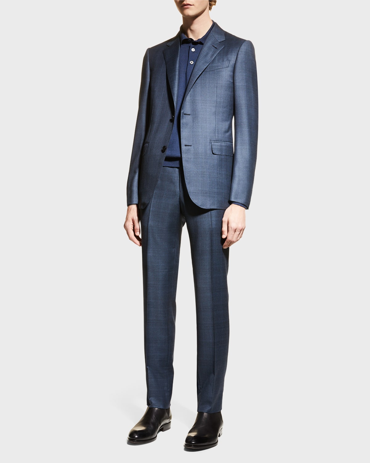 Kiton Men's Glen Plaid Wool-Silk Suit | Neiman Marcus
