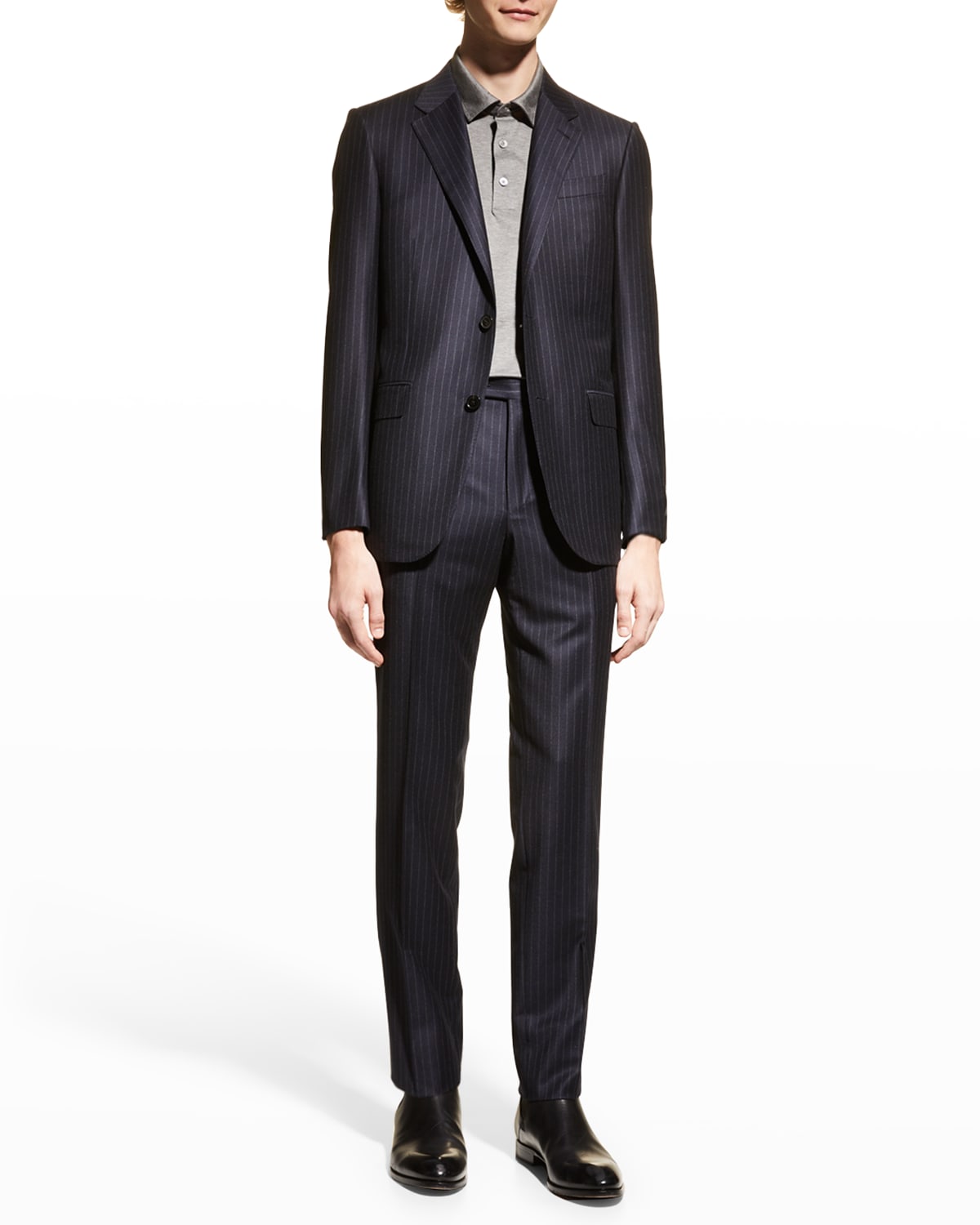 ZEGNA Men's Tonal Check Wool Suit | Neiman Marcus