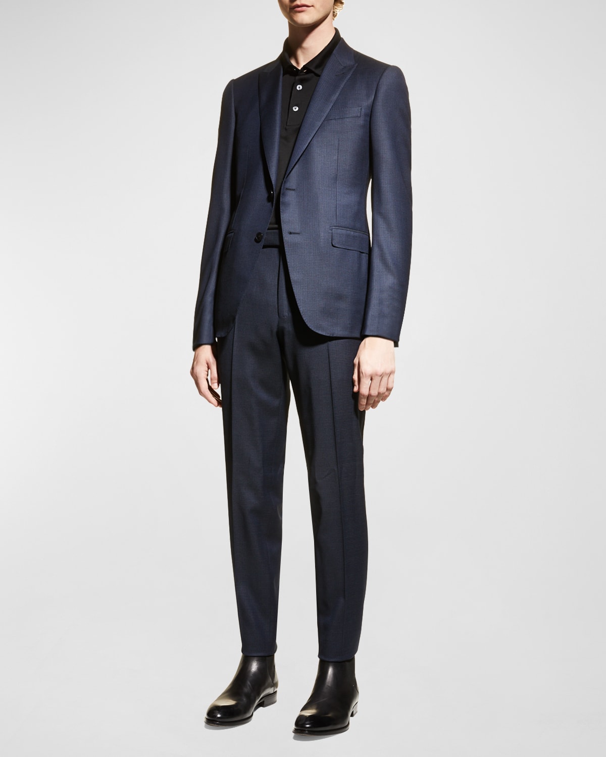 Brioni Men's Windowpane Wool Suit | Neiman Marcus