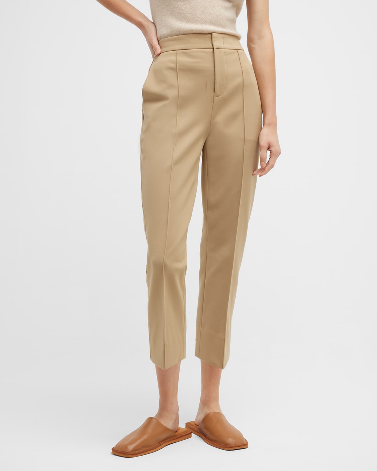 Vince Mid-Rise Tapered Pull-On Pants | Neiman Marcus