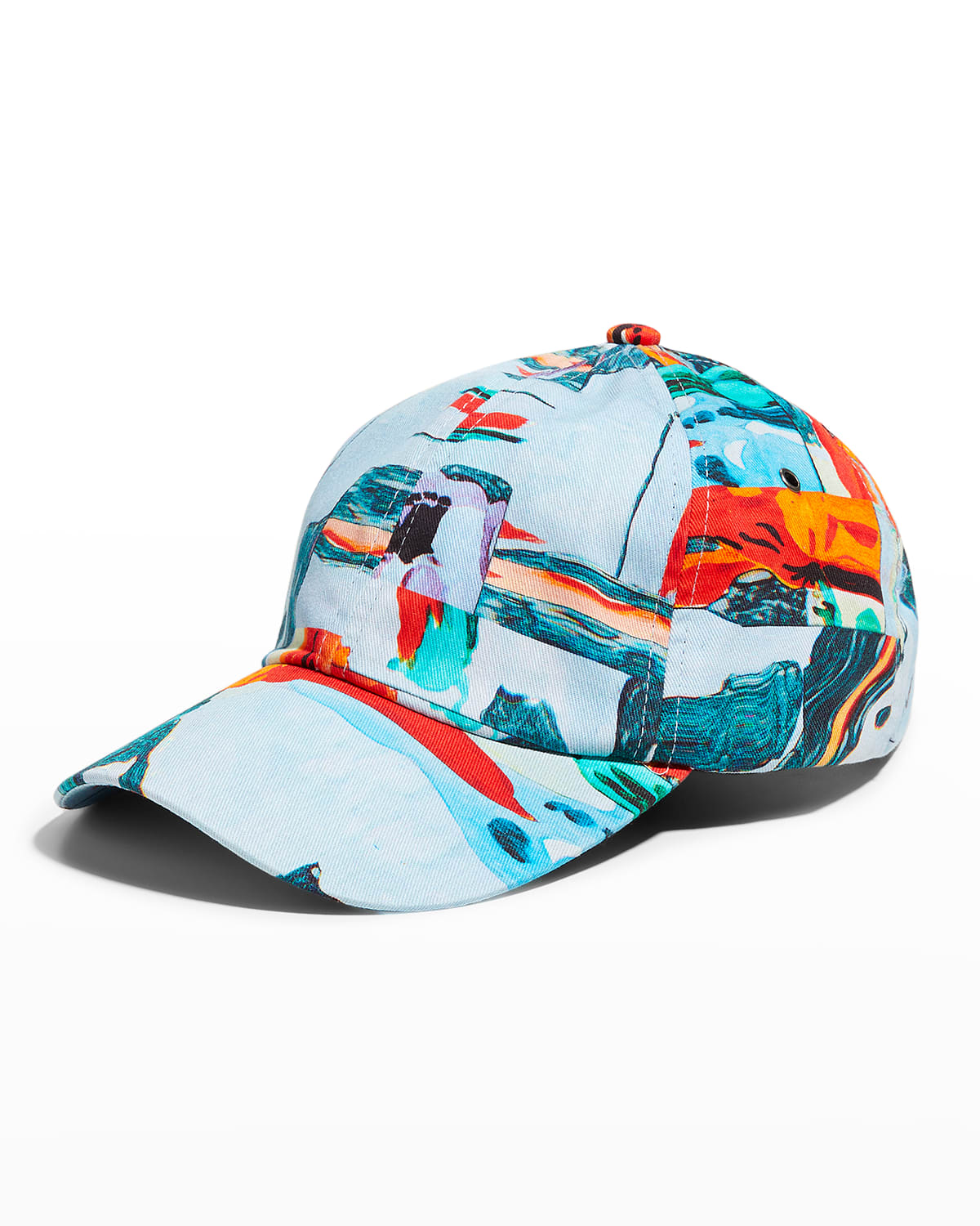 Versace Men's Multicolor Graphic Logo Silk Baseball Cap | Neiman Marcus