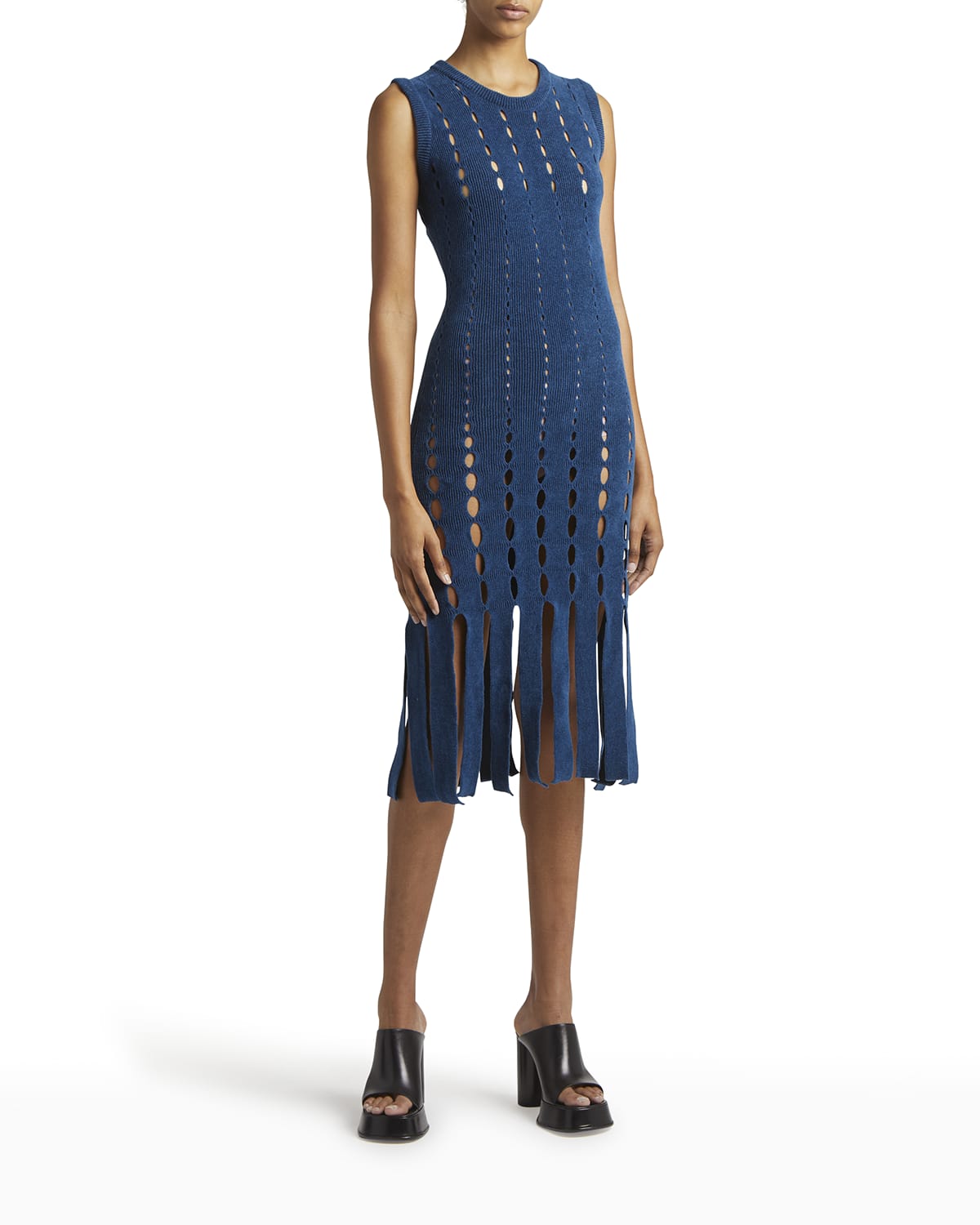 FRAME Cut-Out Knit Midi Dress | Neiman Marcus