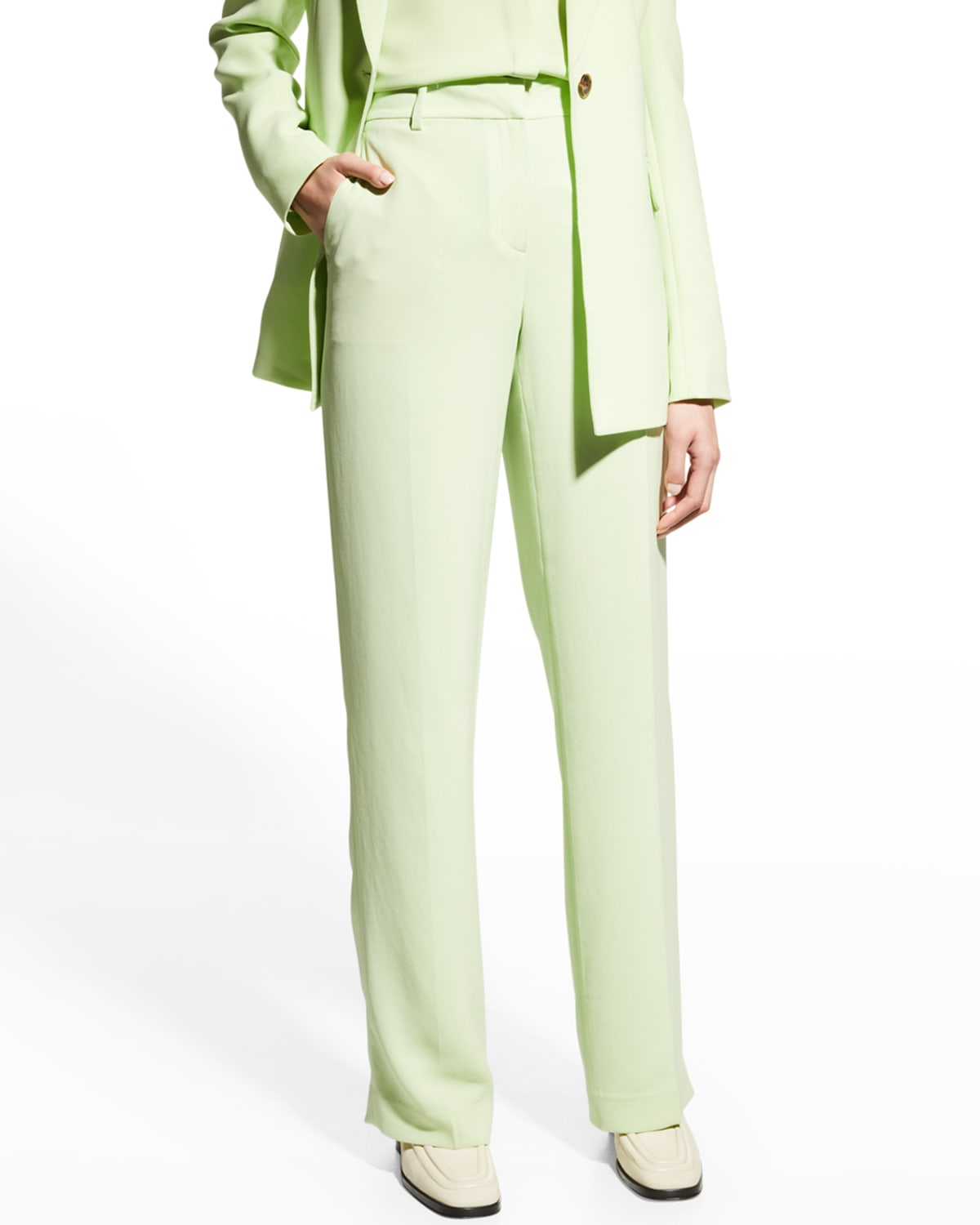 LEO LIN Hazel High-Rise Straight-Leg Pants | Neiman Marcus