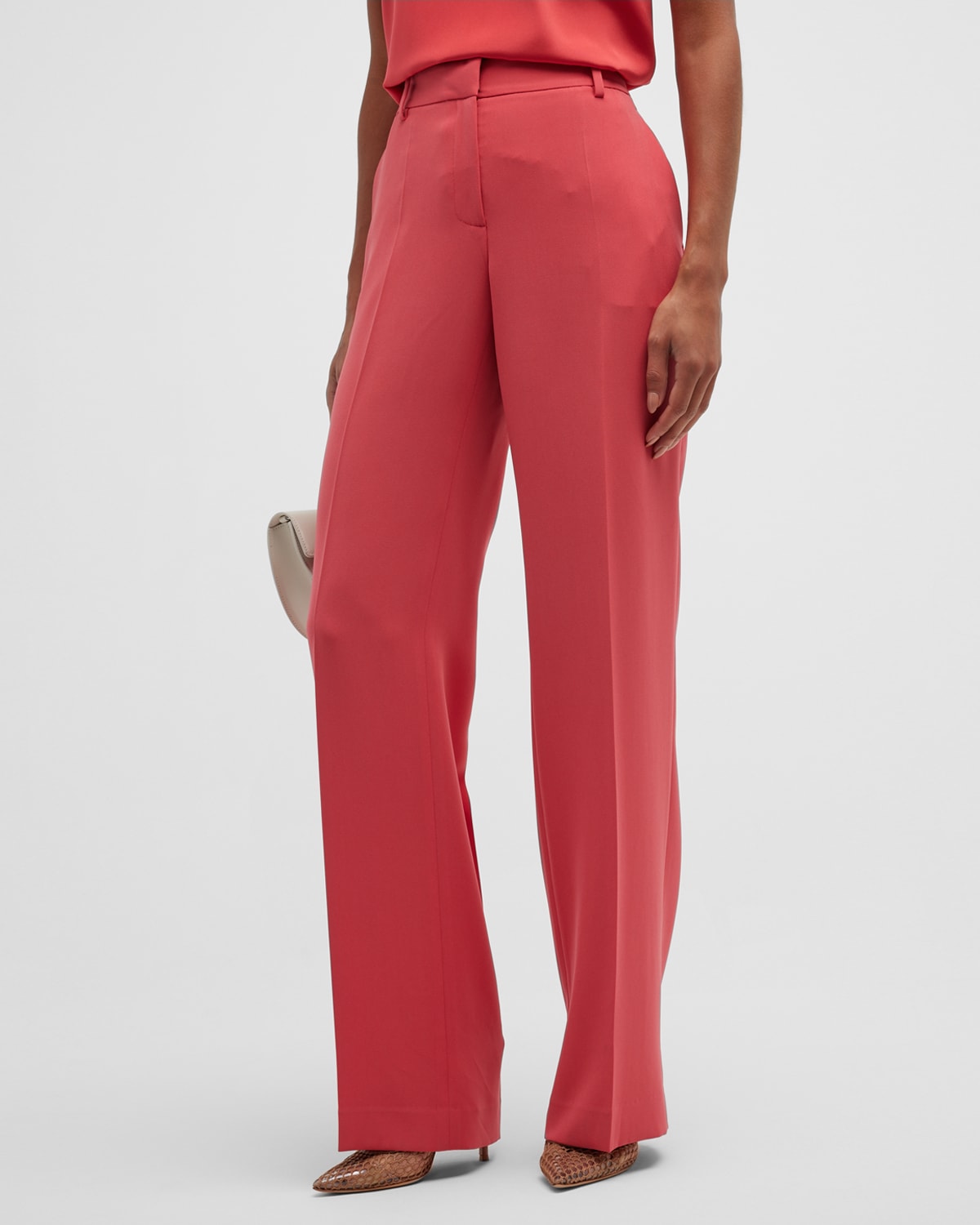 Lafayette 148 New York Gates Straight-Leg Linen-Blend Pants | Neiman Marcus