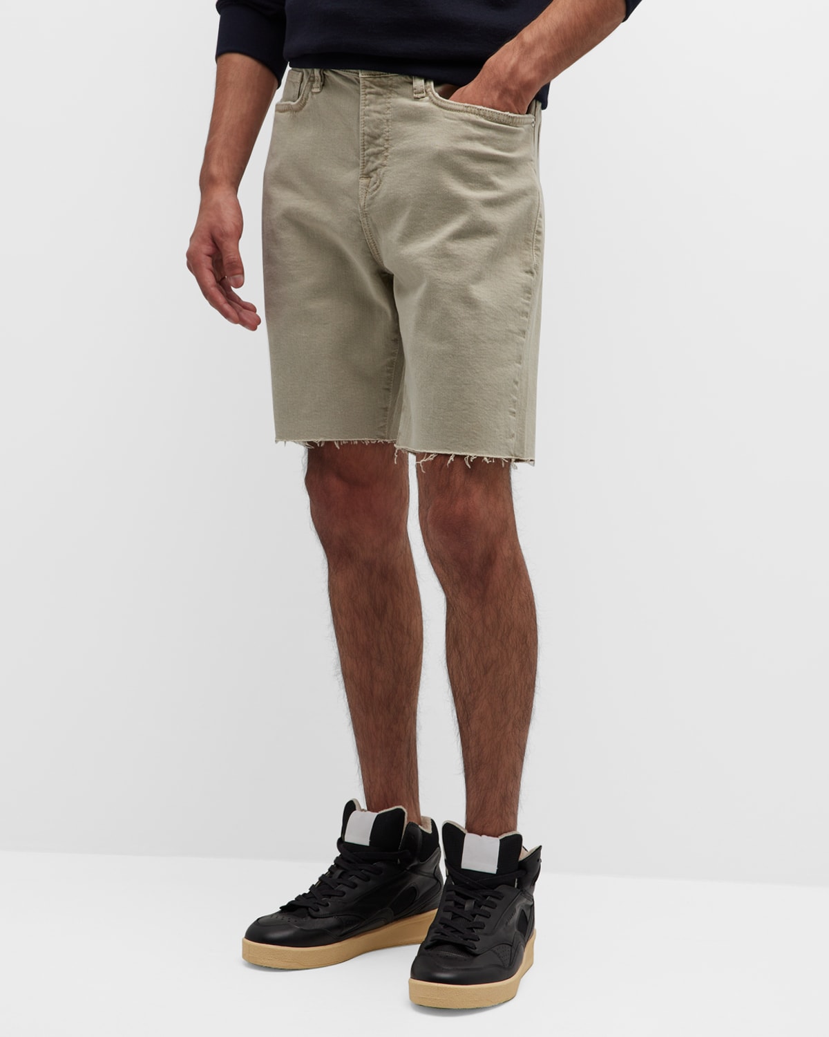 FRAME Men's L'Homme Cut-Off Denim Shorts | Neiman Marcus
