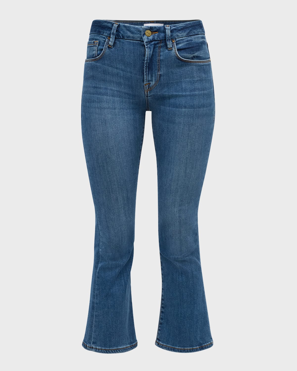 FRAME Le Crop Mini Boot Raw Stagger Jeans | Neiman Marcus