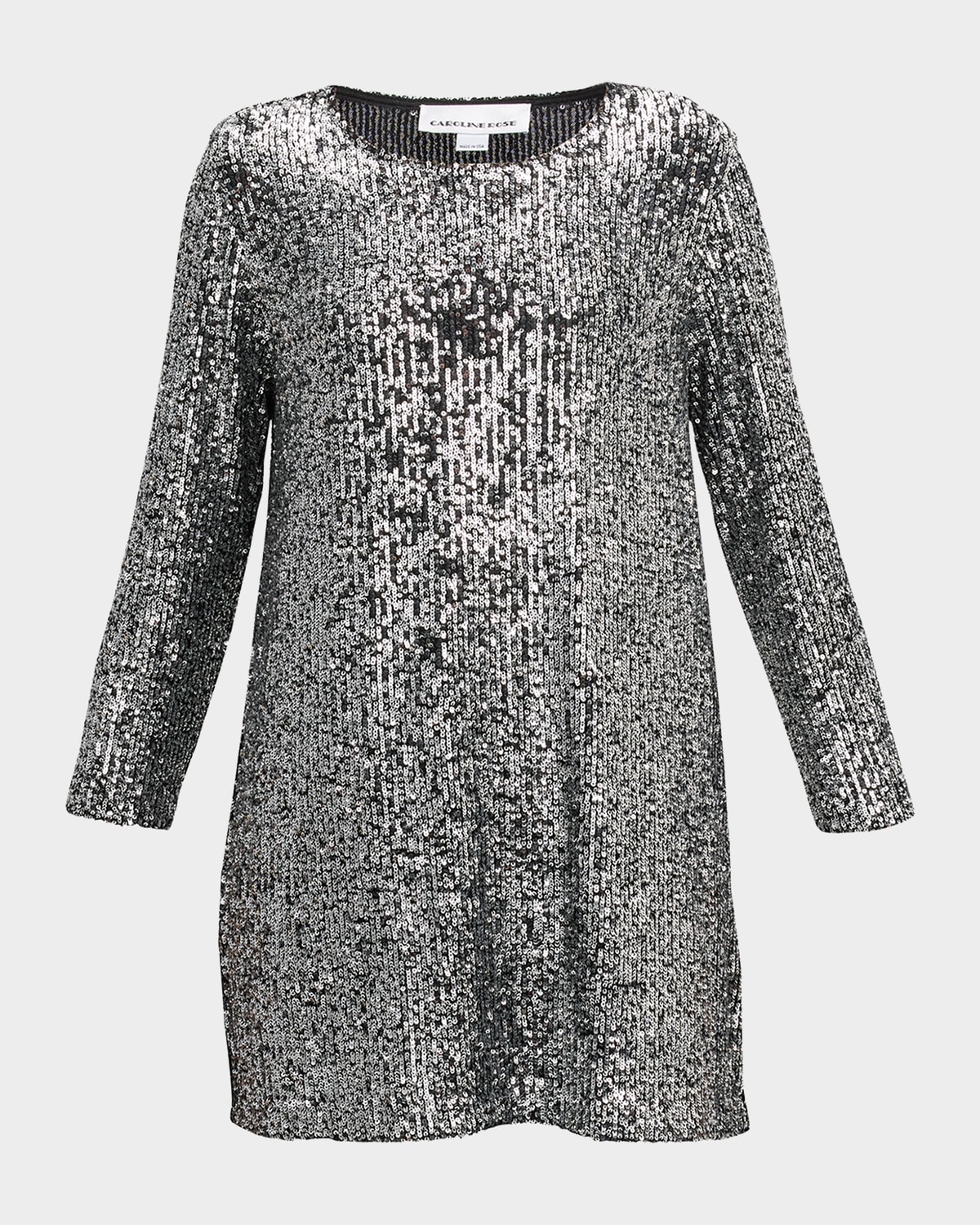 Caroline Rose 3/4-Sleeve Sequin Dress | Neiman Marcus