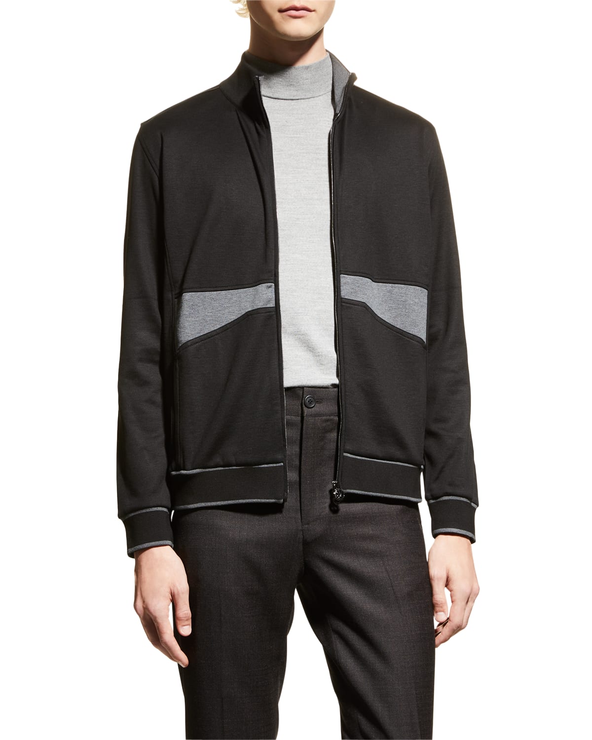dunhill Men's Full-Zip Fleece Track Jacket | Neiman Marcus