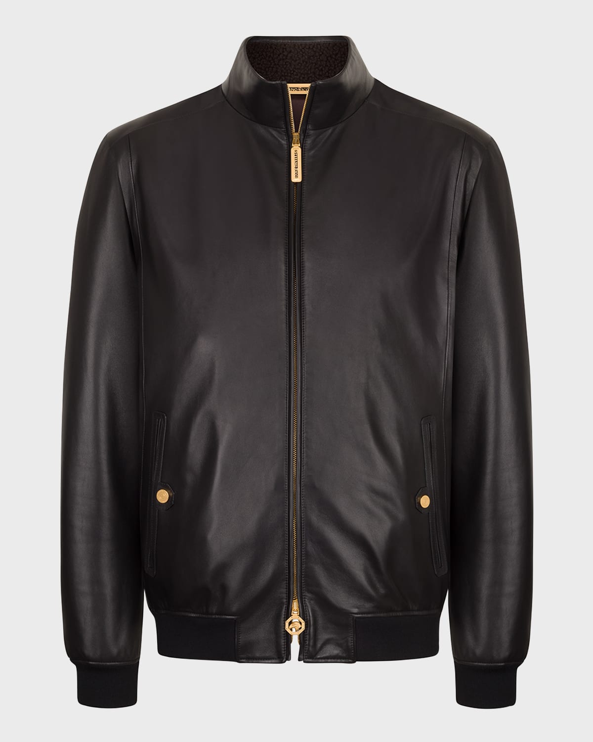 Isaia Men's Leather Bomber Jacket | Neiman Marcus