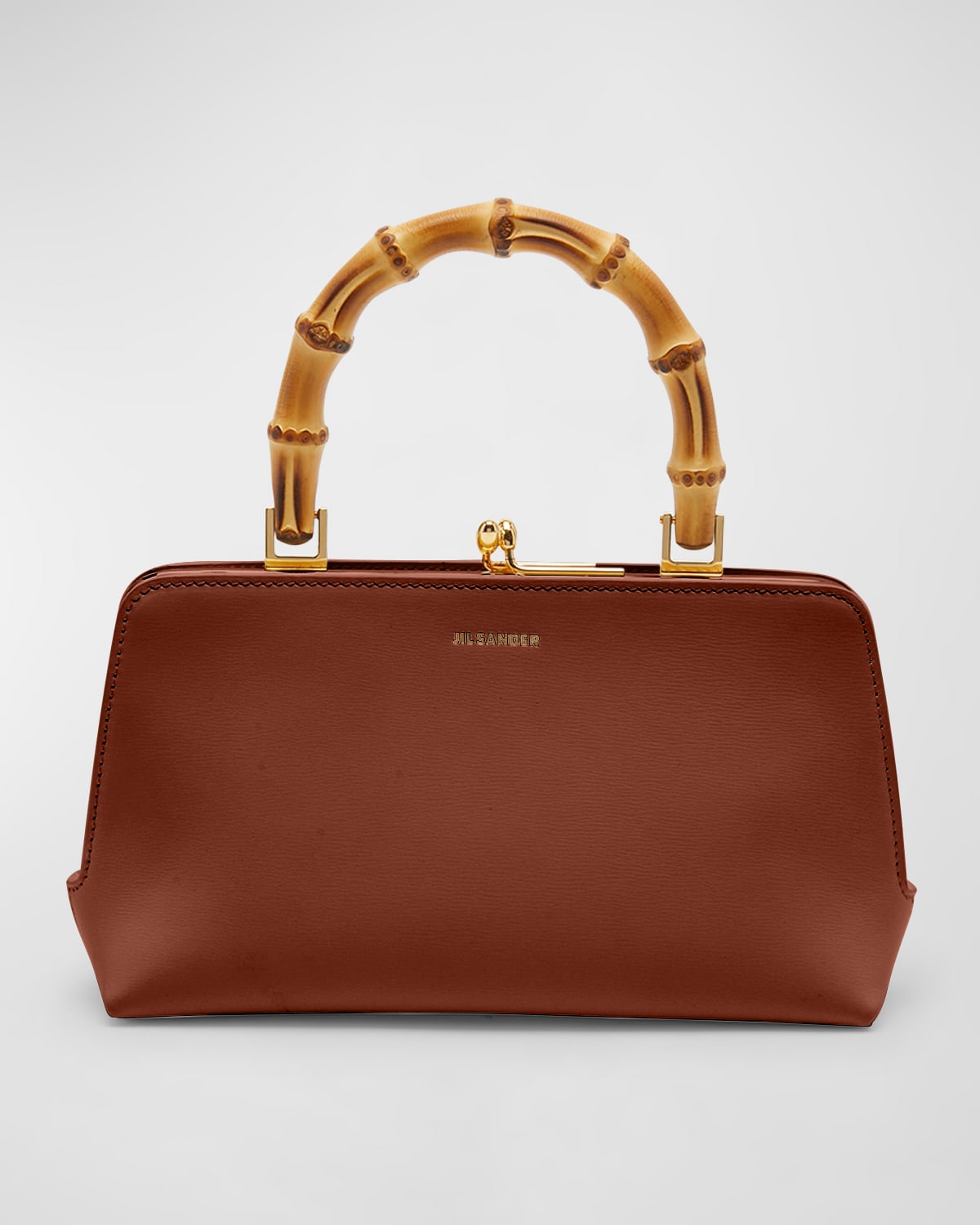 Jil Sander Goji Mini Metallic Leather Top-Handle Bag | Neiman Marcus
