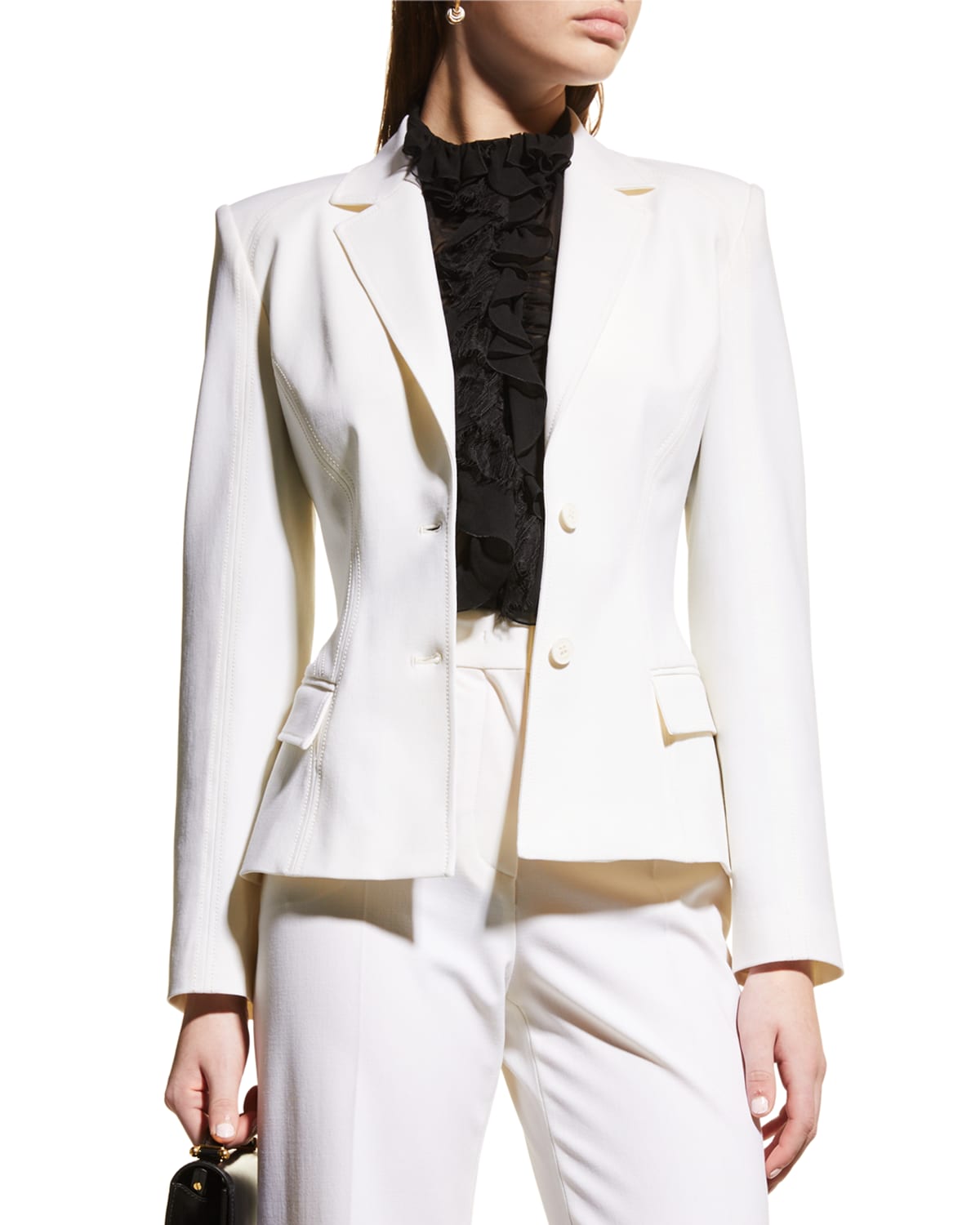 Ralph Lauren Collection Parker Leather Single-Breasted Blazer Jacket ...