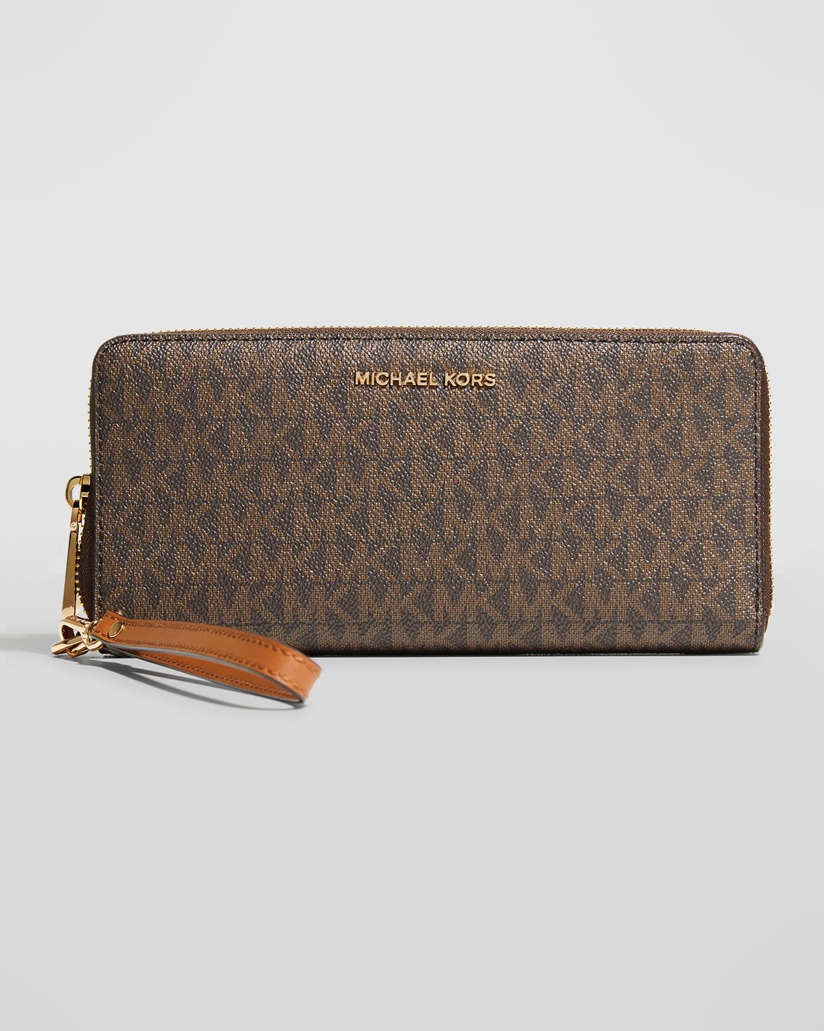MICHAEL Michael Kors Monogram Zip Leather Wallet | Neiman Marcus