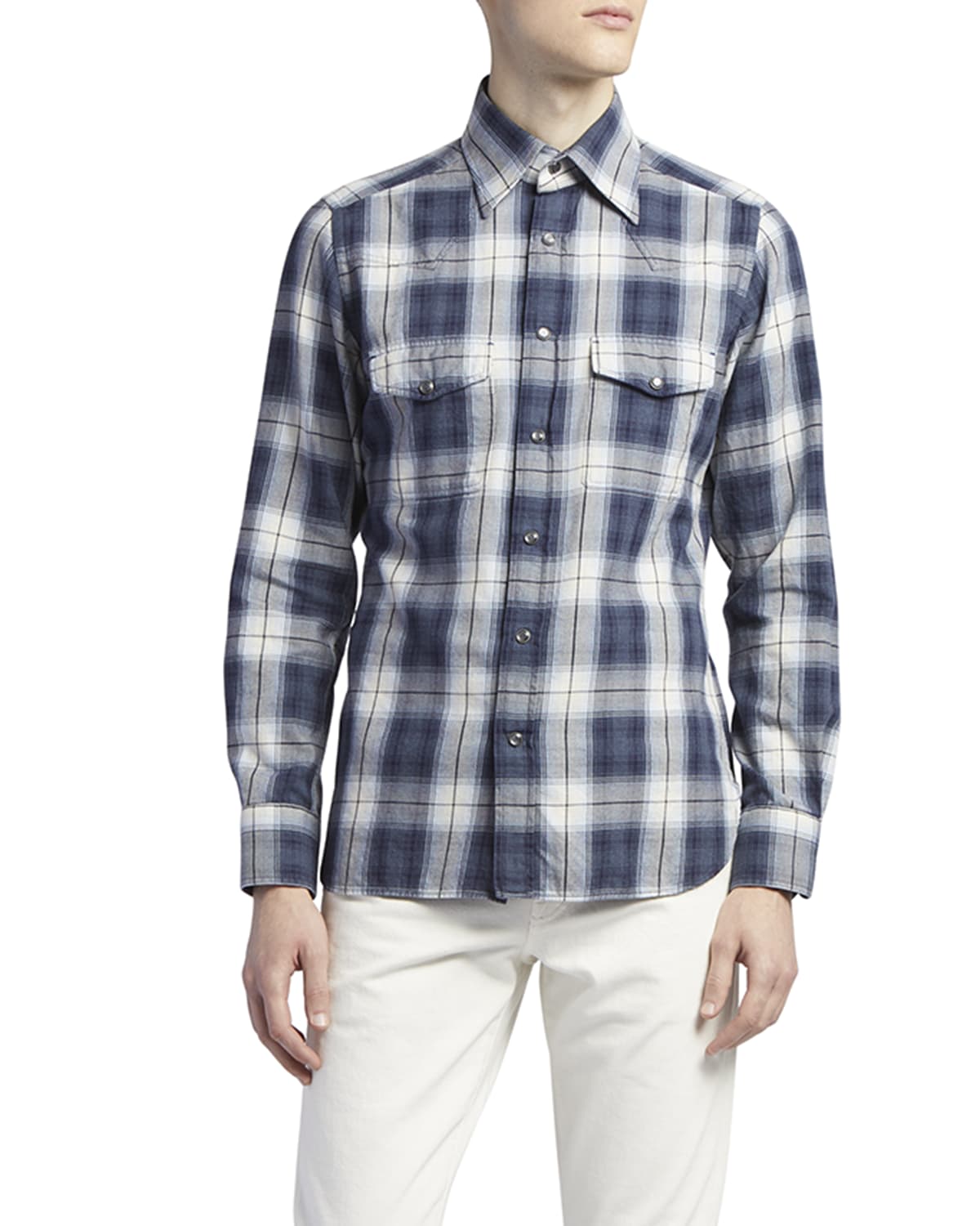 TOM FORD Men's Western Cotton Sport Shirt | Neiman Marcus