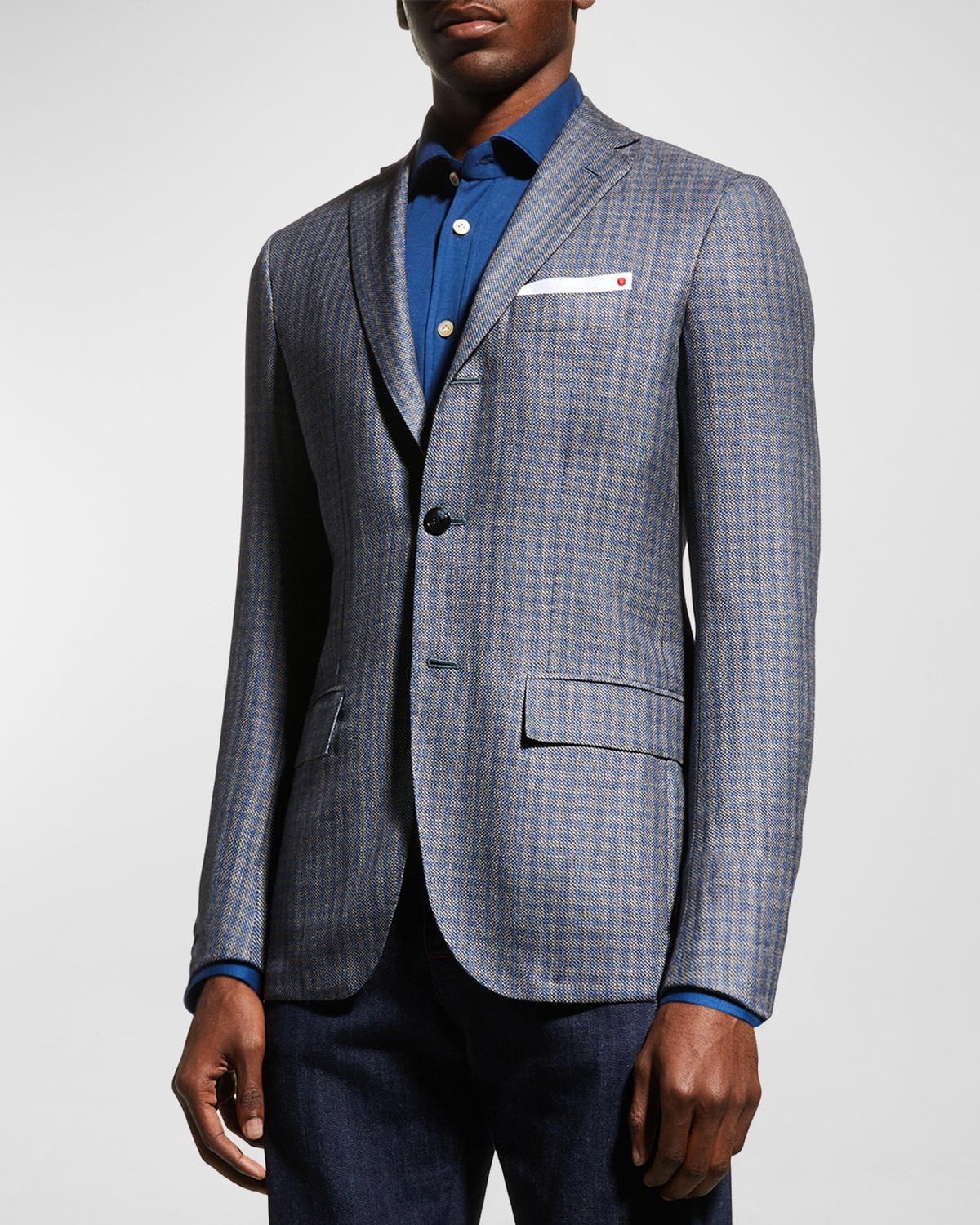 Kiton Men's Cashmere Check Sport Coat | Neiman Marcus