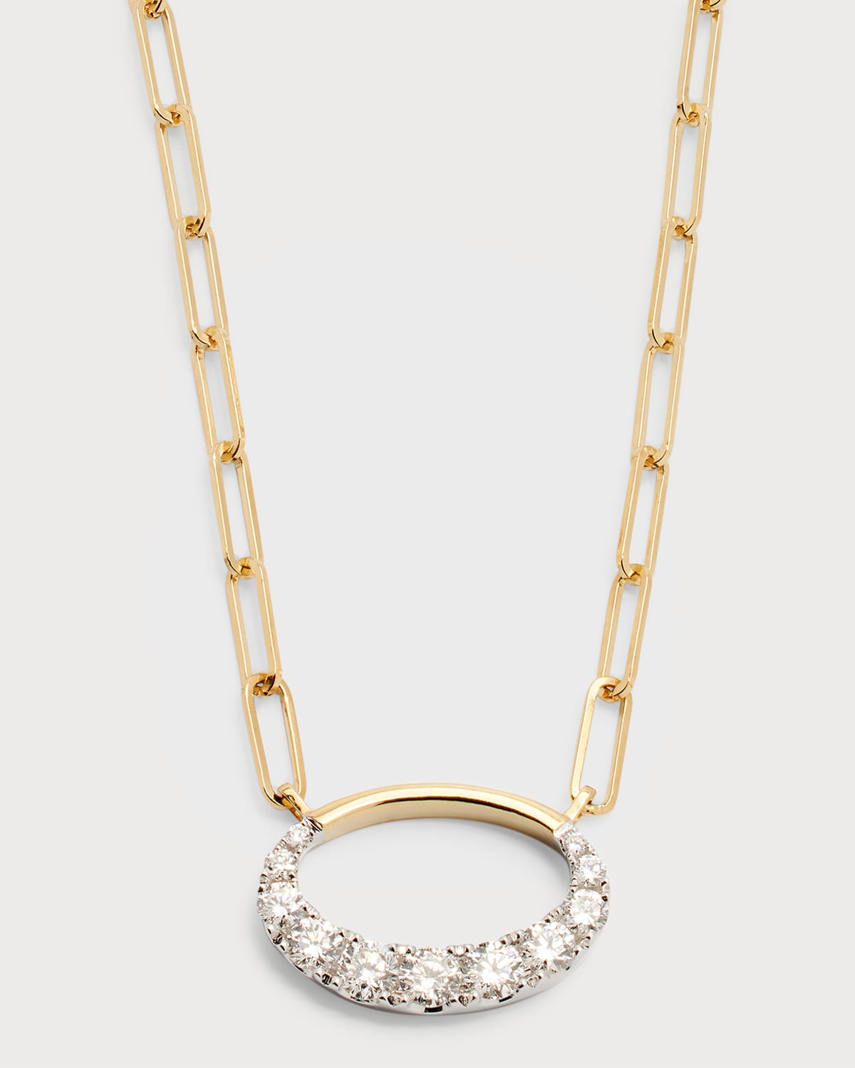 Frederic Sage 18K Yellow and White Gold Small Love Halo Half Diamond ...