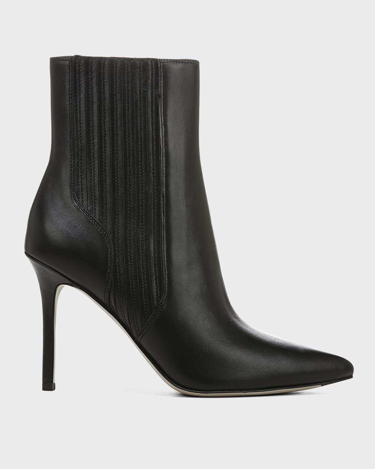Veronica Beard Lisa Pleated Leather Ankle Booties | Neiman Marcus